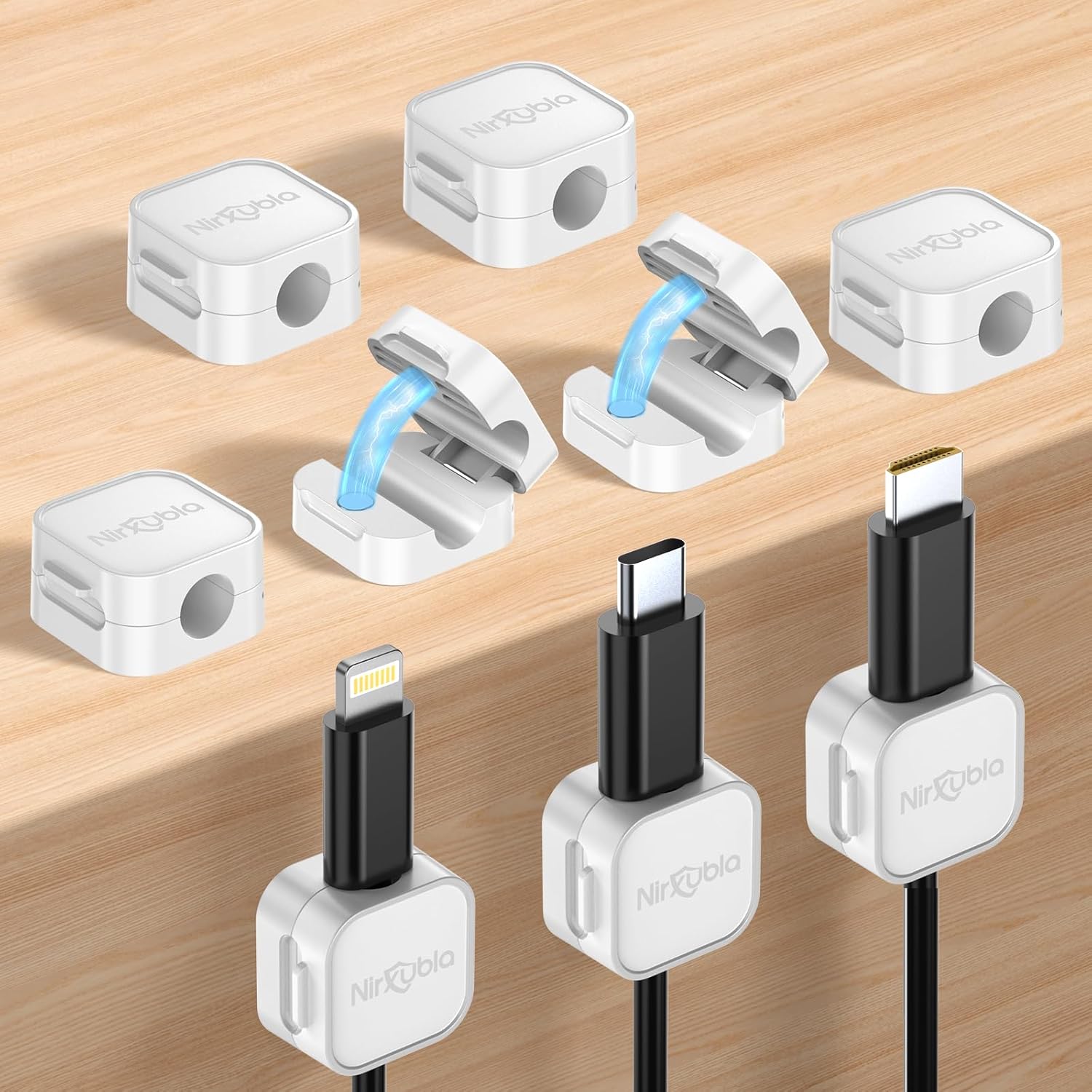 [9 Pack] Magnetic Cable Clips, Easy to Adjust, Enhanced Adhesive Wire ...