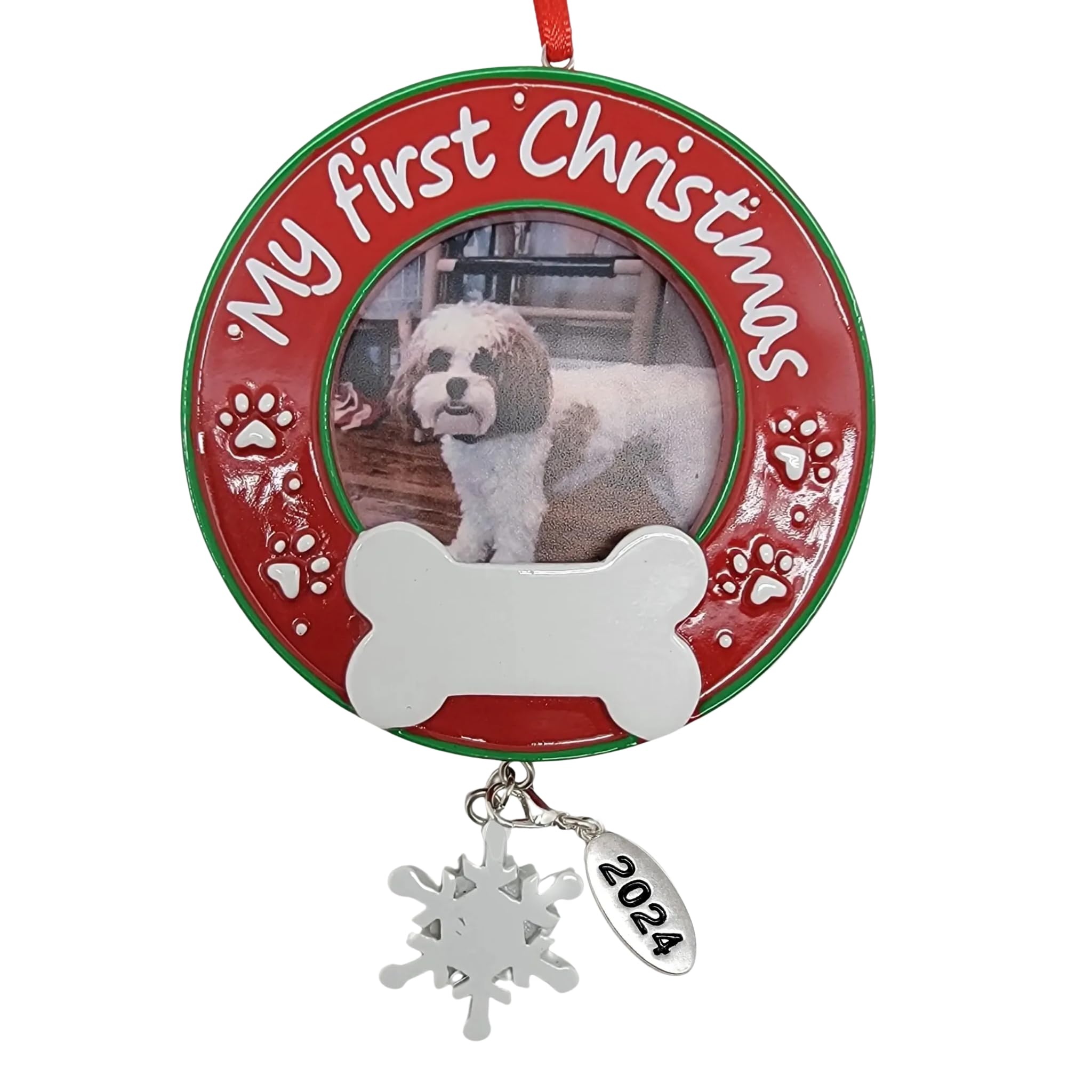 Amazon.com: Dogs First Christmas Ornament Picture Frame - Dog Christmas ...
