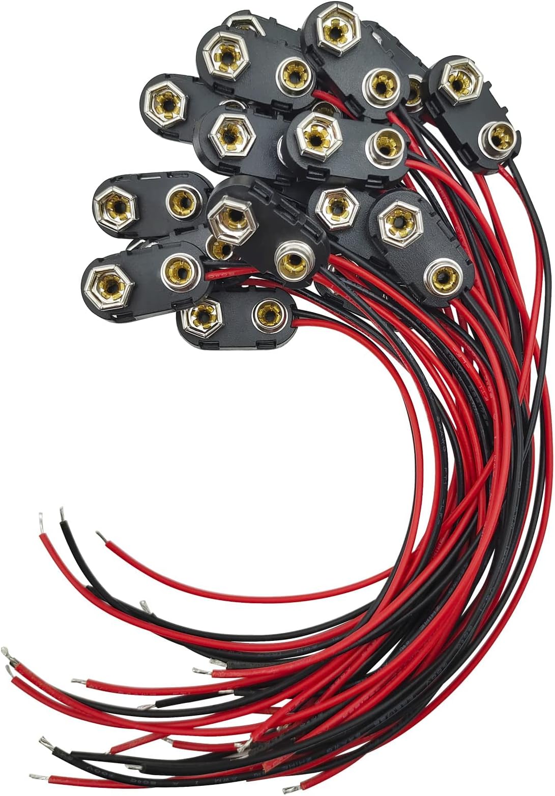 Amazon.com: CLEZGO 9V Battery Connector 5 Pack, I-Type 9 V Battery Clip ...