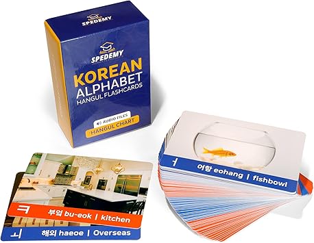 Amazon.com: Spedemy Learn Korean Language Hangul Flashcards for ...