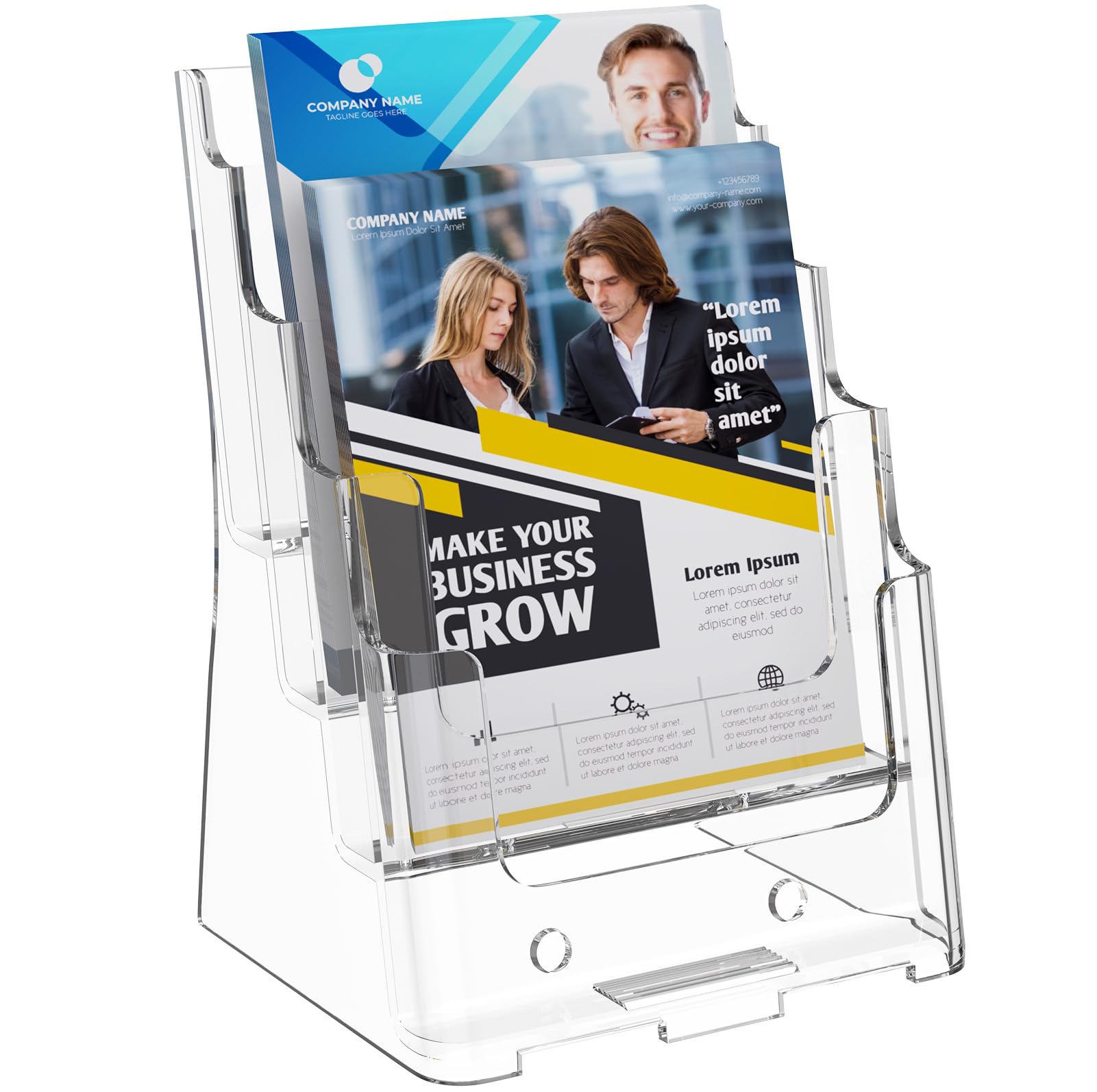 MaxGear Acrylic Brochure Holder, 6x8 inches Clear Flyer Holder 4 Tier ...
