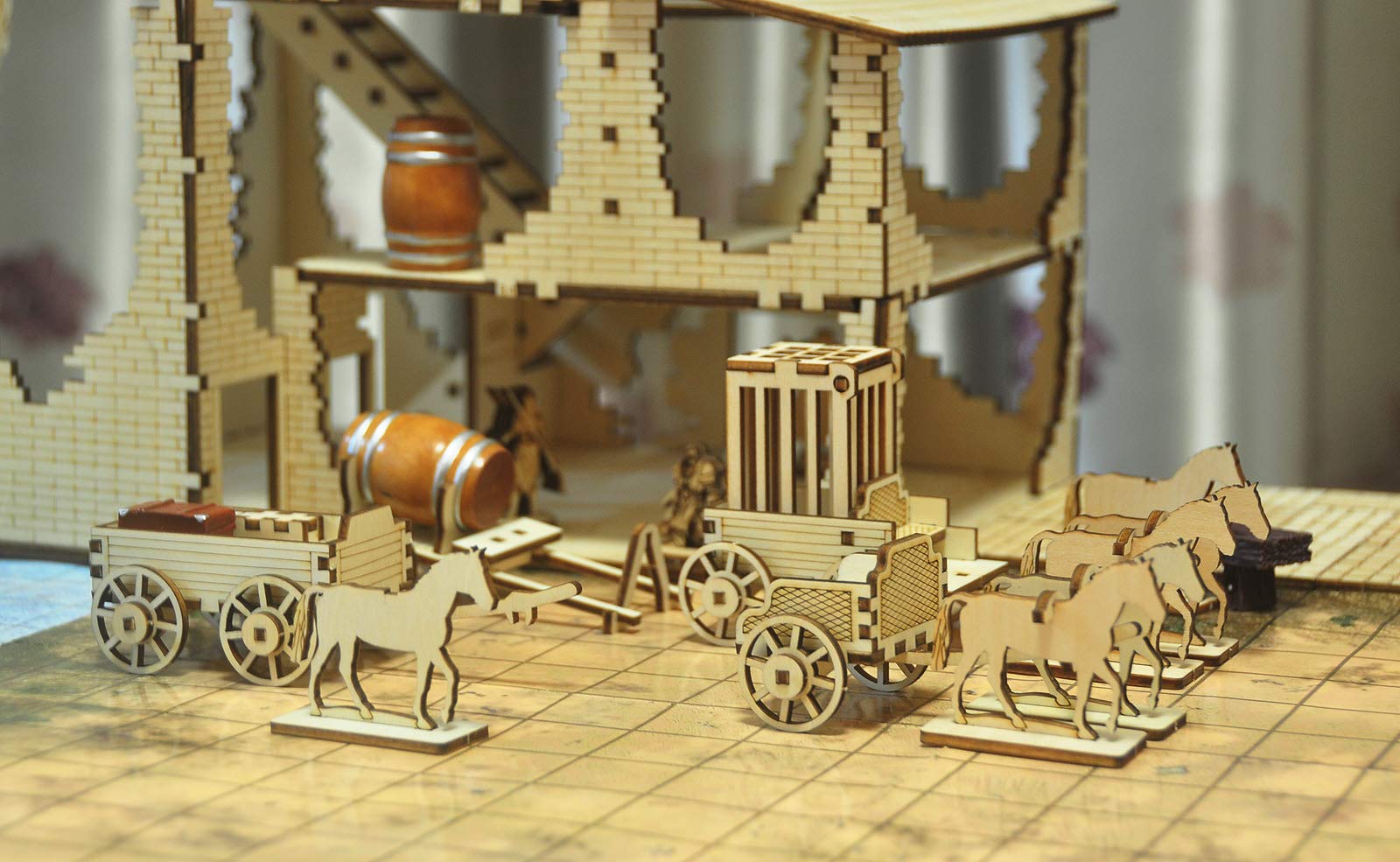 Buy DND Carts and Wagons Miniatures Set with Horse, Crate, Barrel and ...