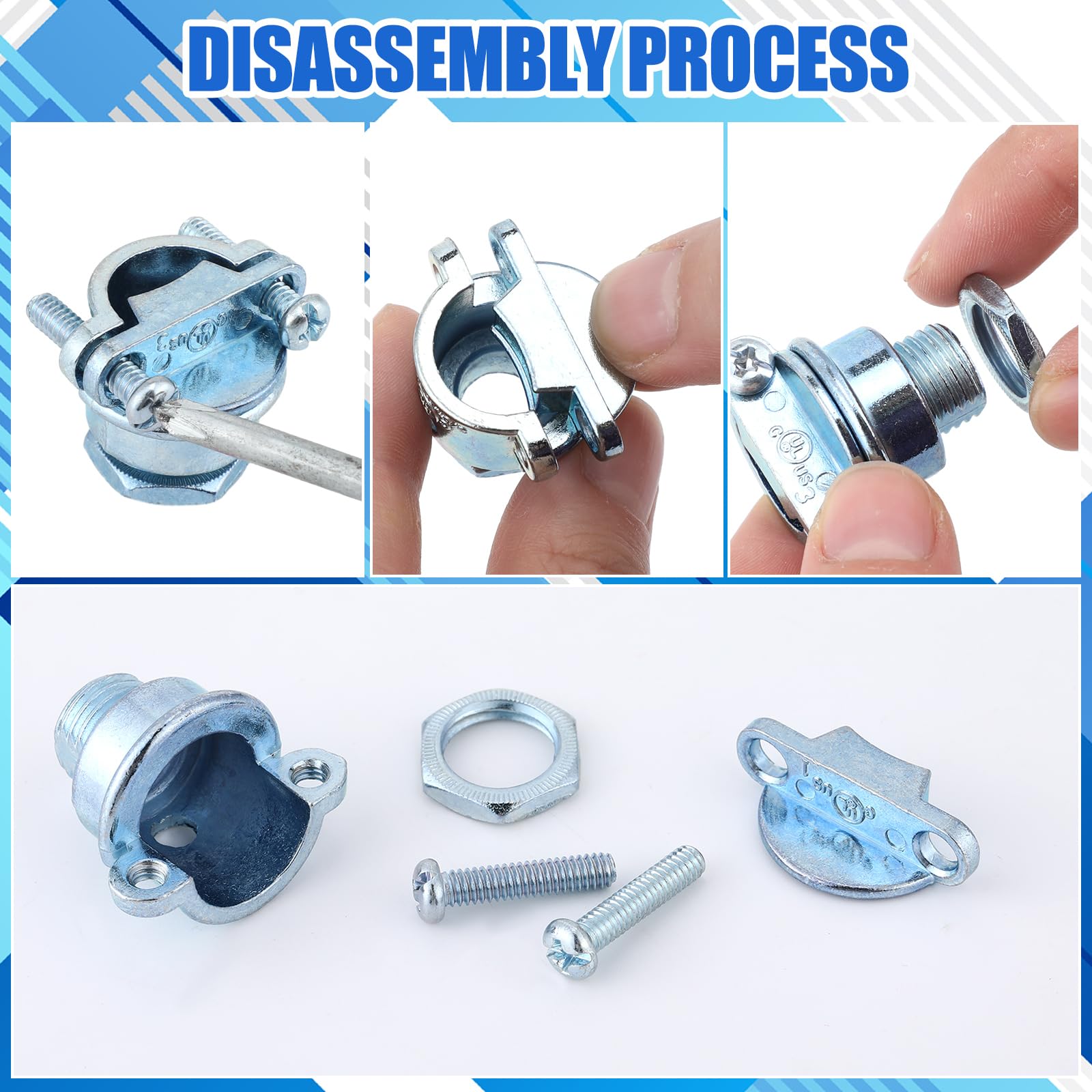 Snapklik.com : Saysurey Nm Clamp Type Cable Connectors 1/4 Inch Metal ...