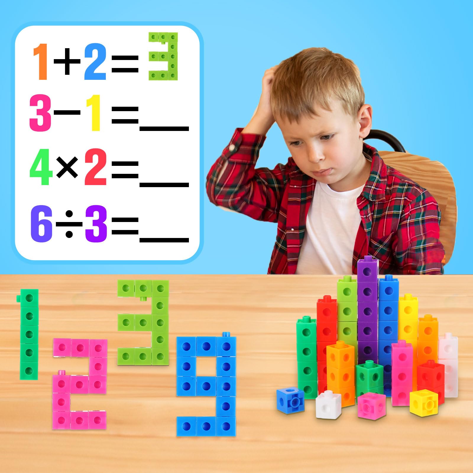 Number Blocks 1000 Pieces Linking Counting Cubes - Math Manipulatives ...