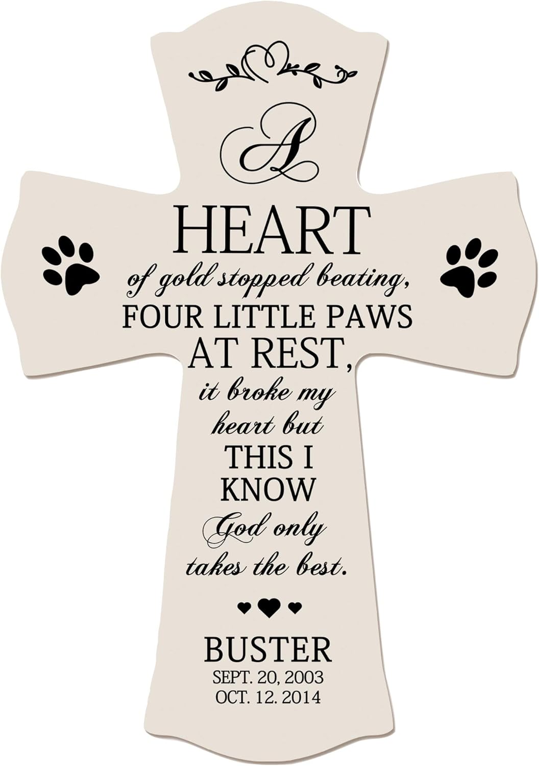 Amazon.com: LifeSong Milestones Pet Memorial Wooden Cross 8.5x11 A ...