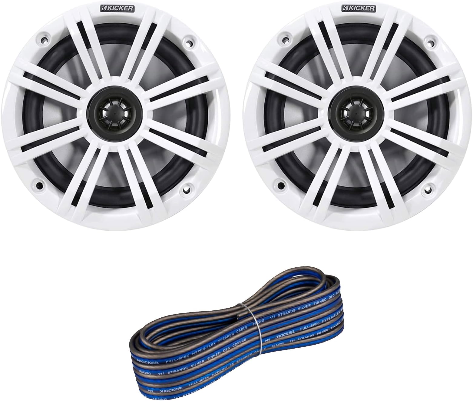 Amazon.com: 1 Pair (Qty 2) of Kicker 6.5" 2-Way 195 Watts Max Power ...