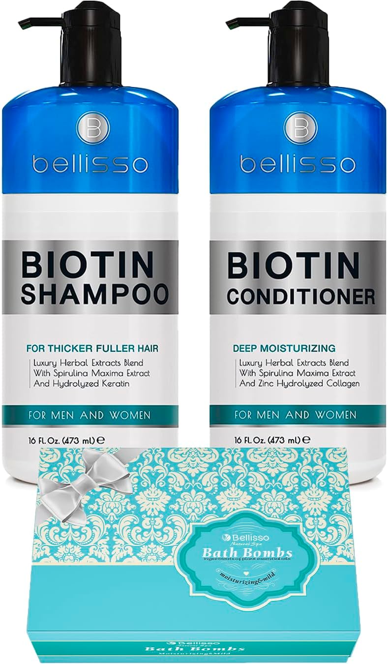 Amazon.com: BELLISSO Bath Bombs Gift Set and Biotin Shampoo and ...