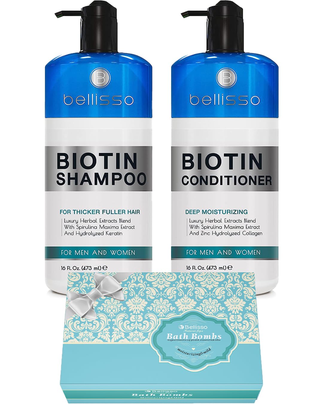 Amazon.com: BELLISSO Bath Bombs Gift Set and Biotin Shampoo and ...