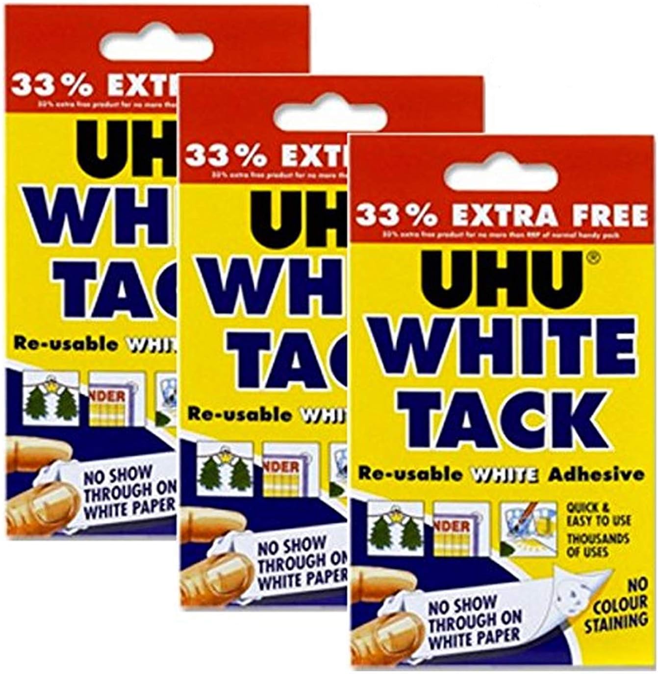 White Tack Adhesive X 3 : Amazon.co.uk: DIY & Tools
