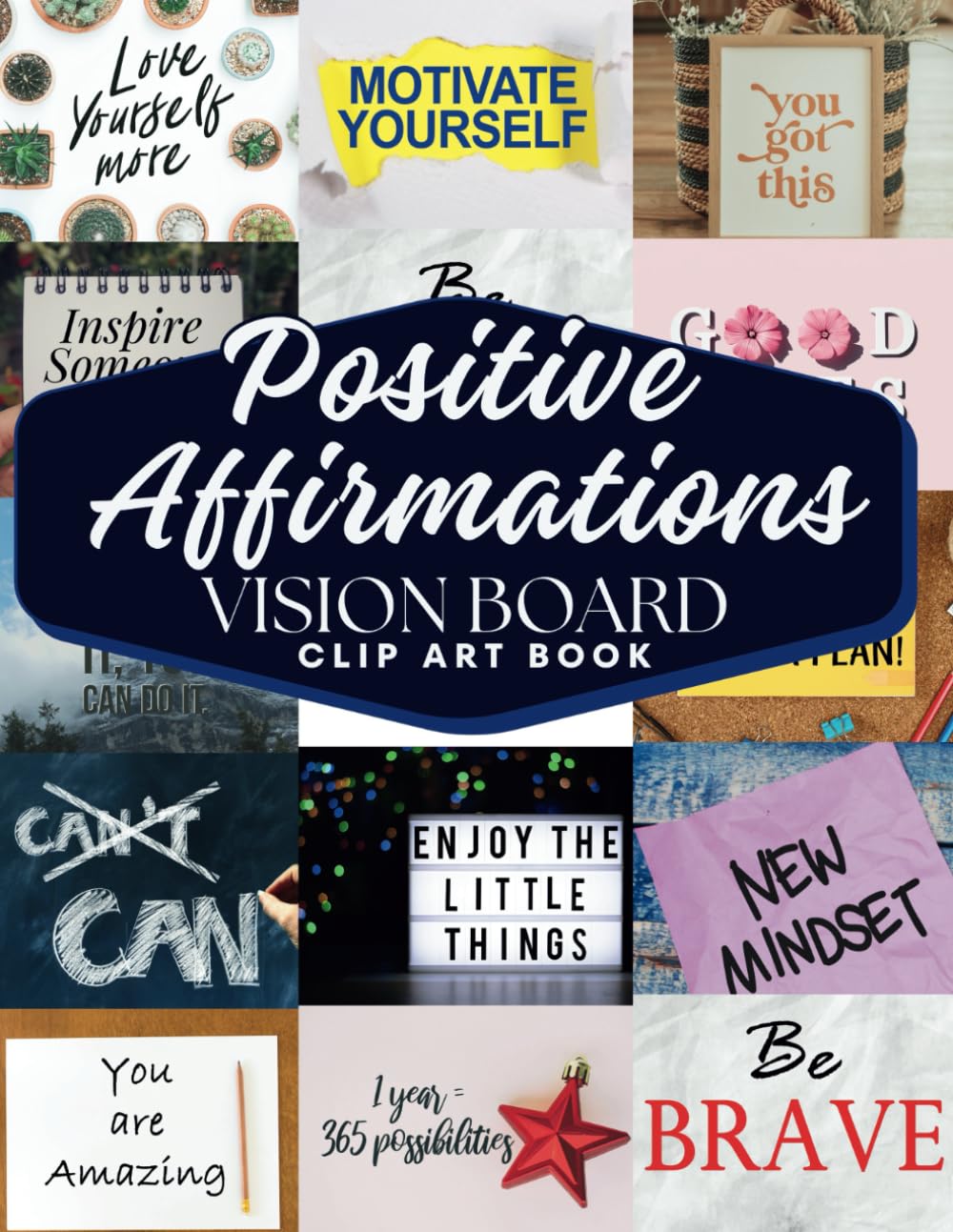 Positive Affirmations Vision Board Clip Art Book Affirmation Cards Key ...