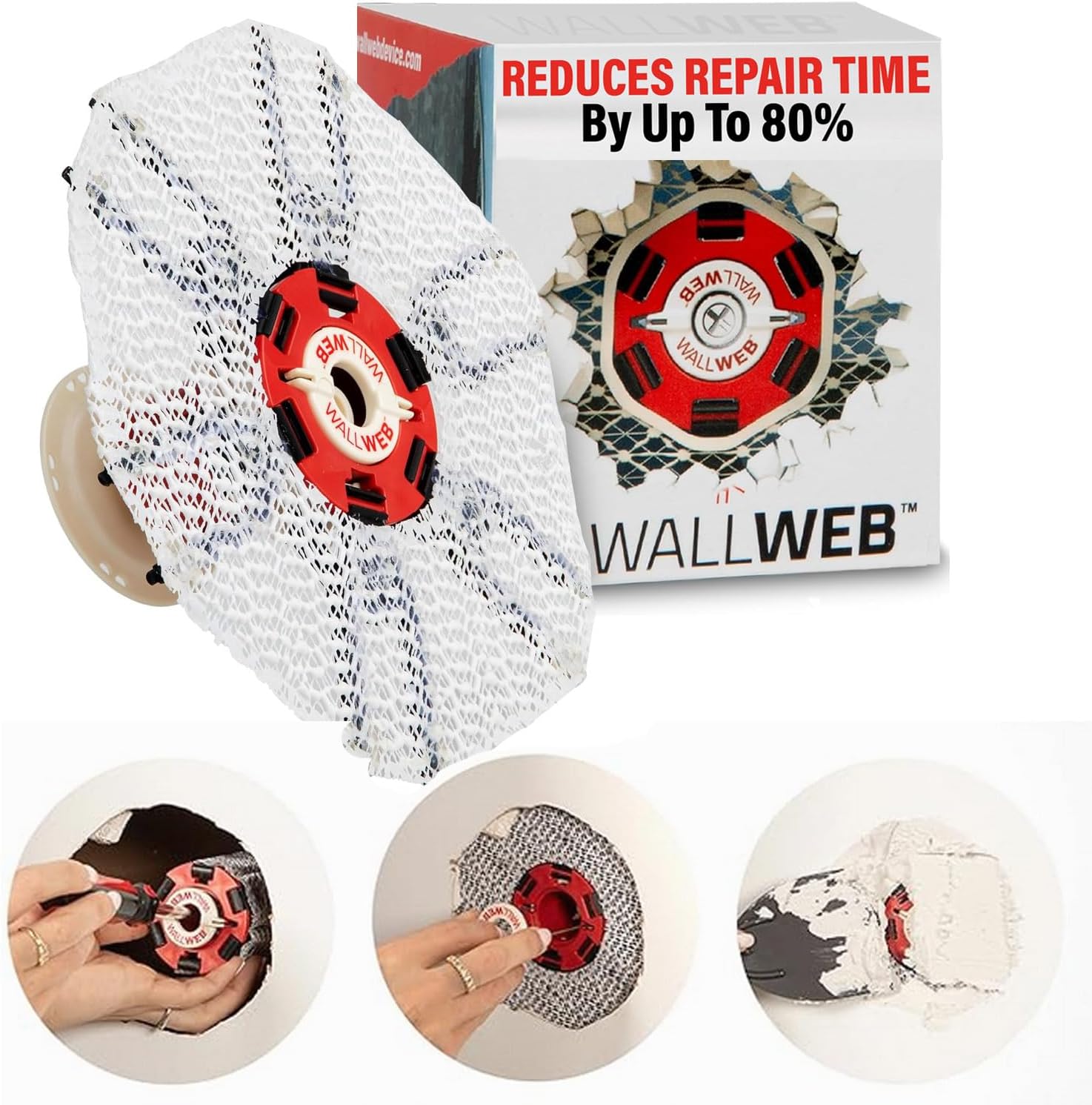 Amazon.com: WALLWEB Innovative Drywall Repair Kit - 2 inches plus Hole ...