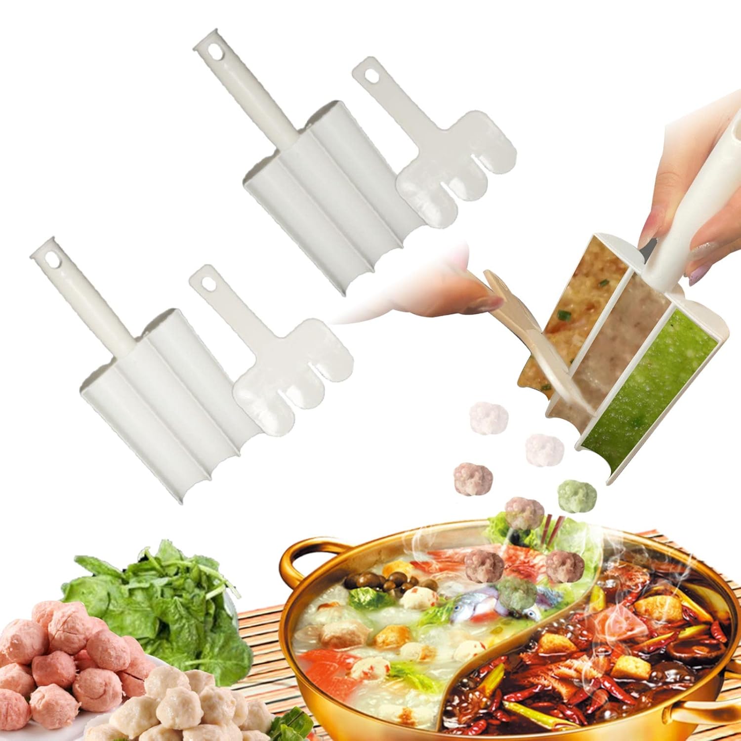 Buy Creative Kitchen Triple Meatball Maker,3 Meatballs at 1 Time None ...