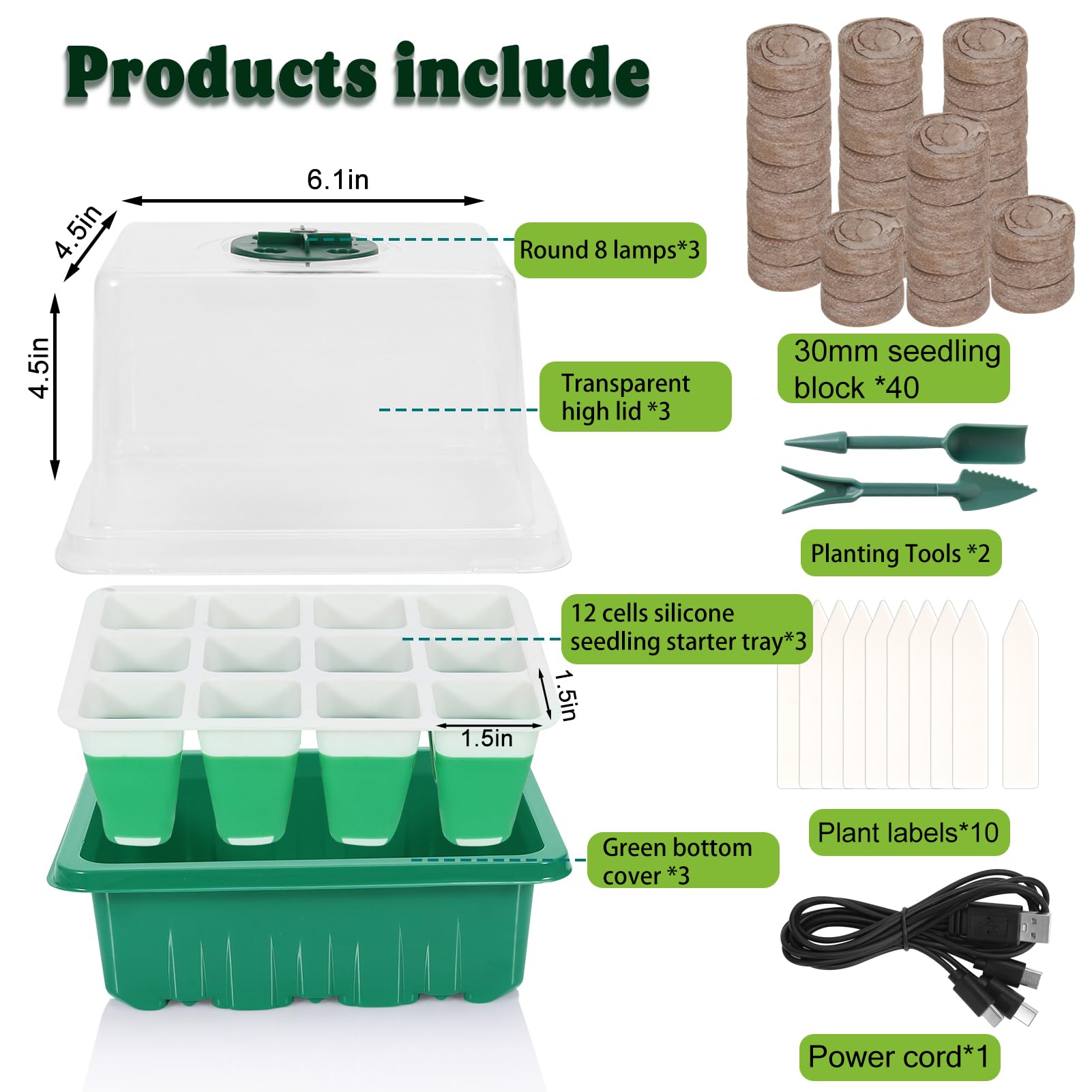Soil Germination Kit For Life Grow Lights For Indoor Plants AUXSOUL