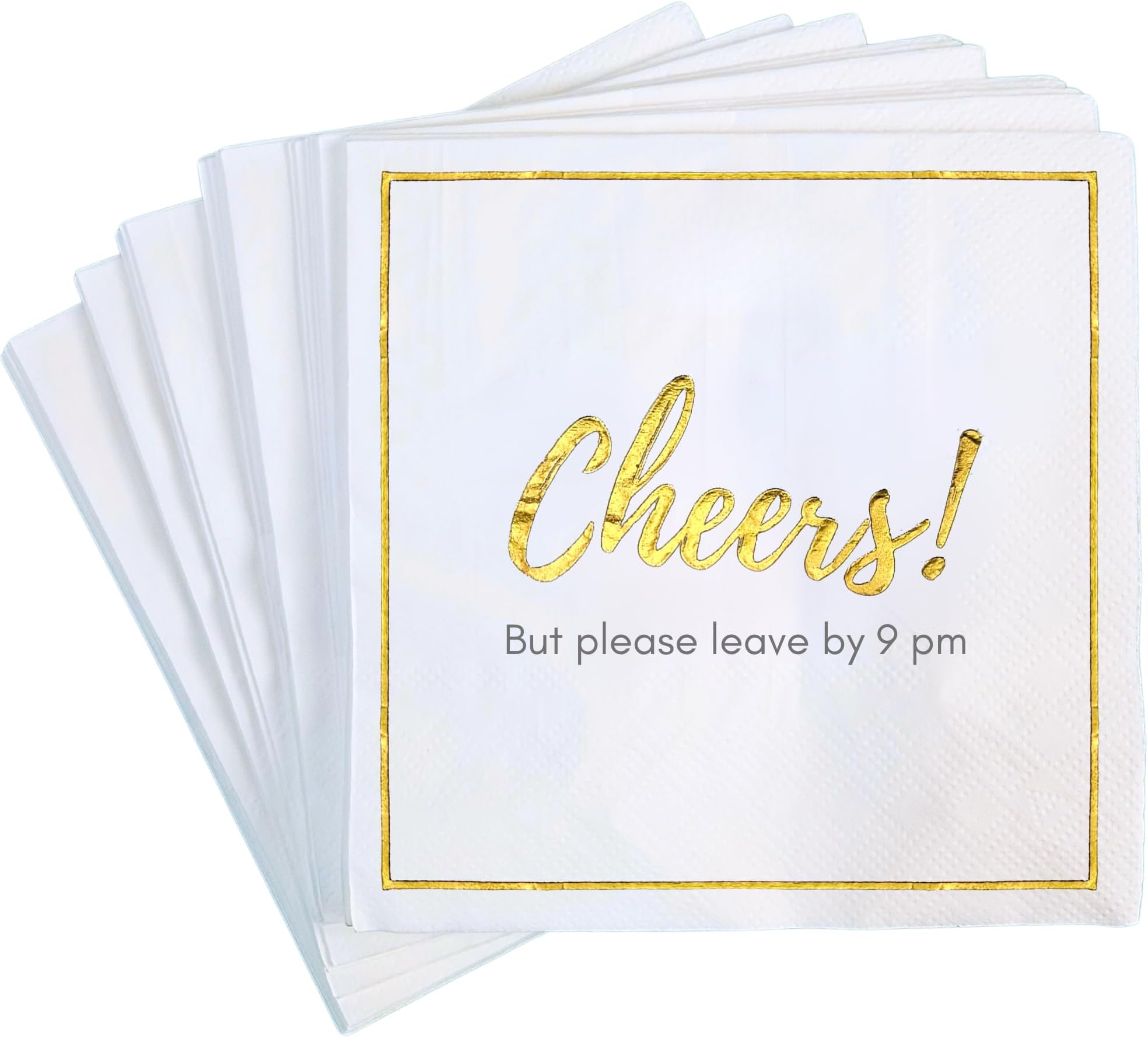 Amazon.com | Please Leave By 9 Cocktail Napkins, 50 Pack, Funny ...