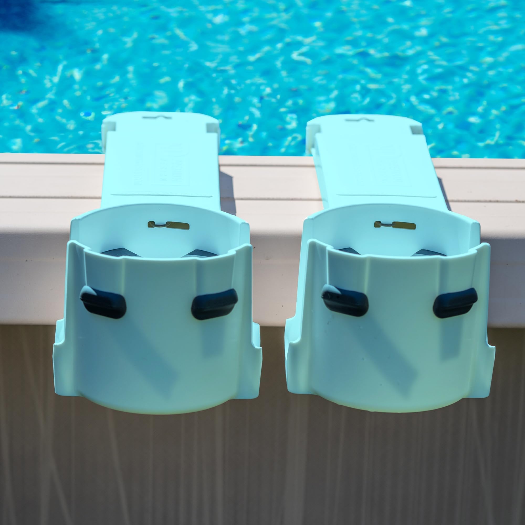 Pool Cup Holders for above Ground Pool | 2 Pack, Seaglass Blue | Made ...