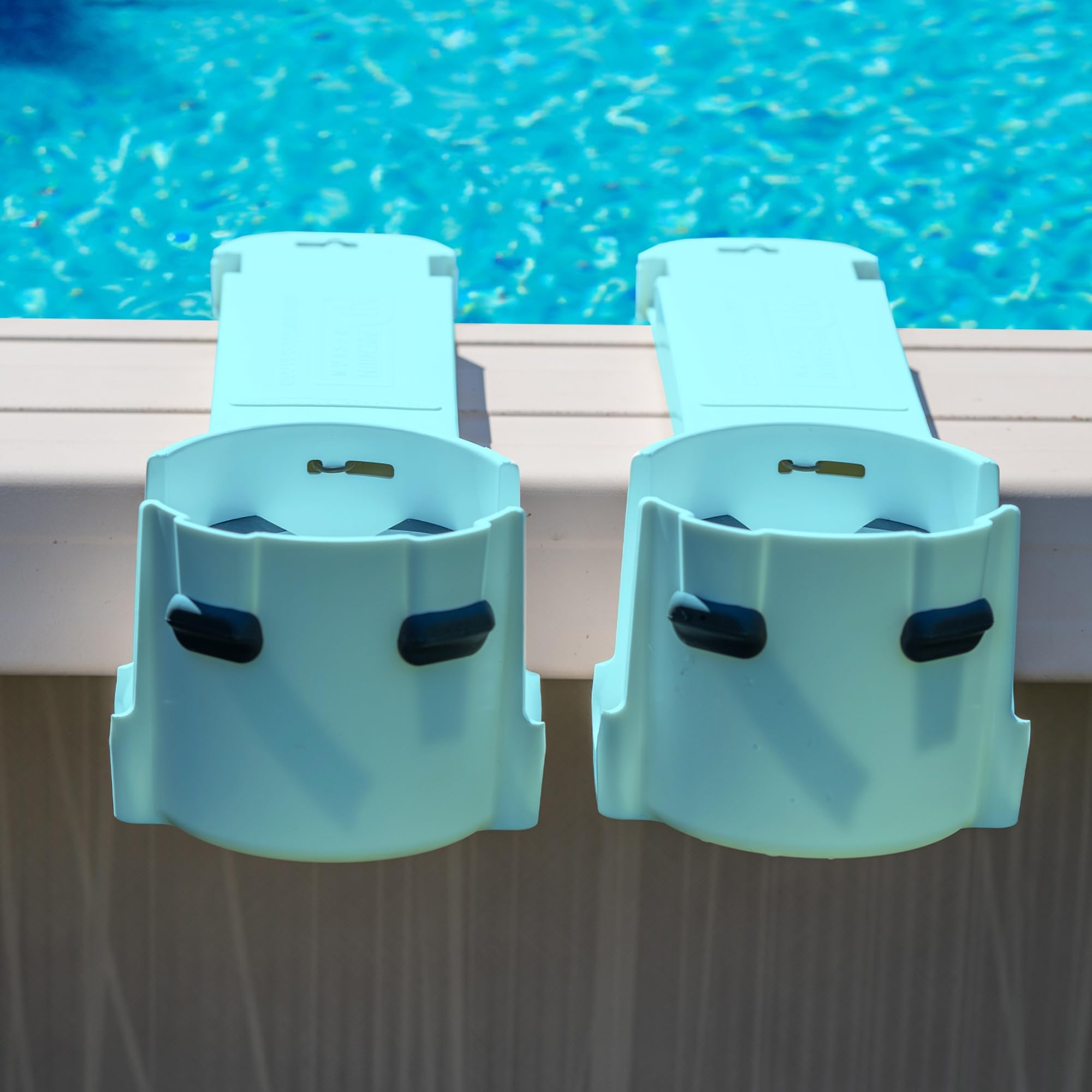 Pool Cup Holders for above Ground Pool | 2 Pack, Seaglass Blue | for ...