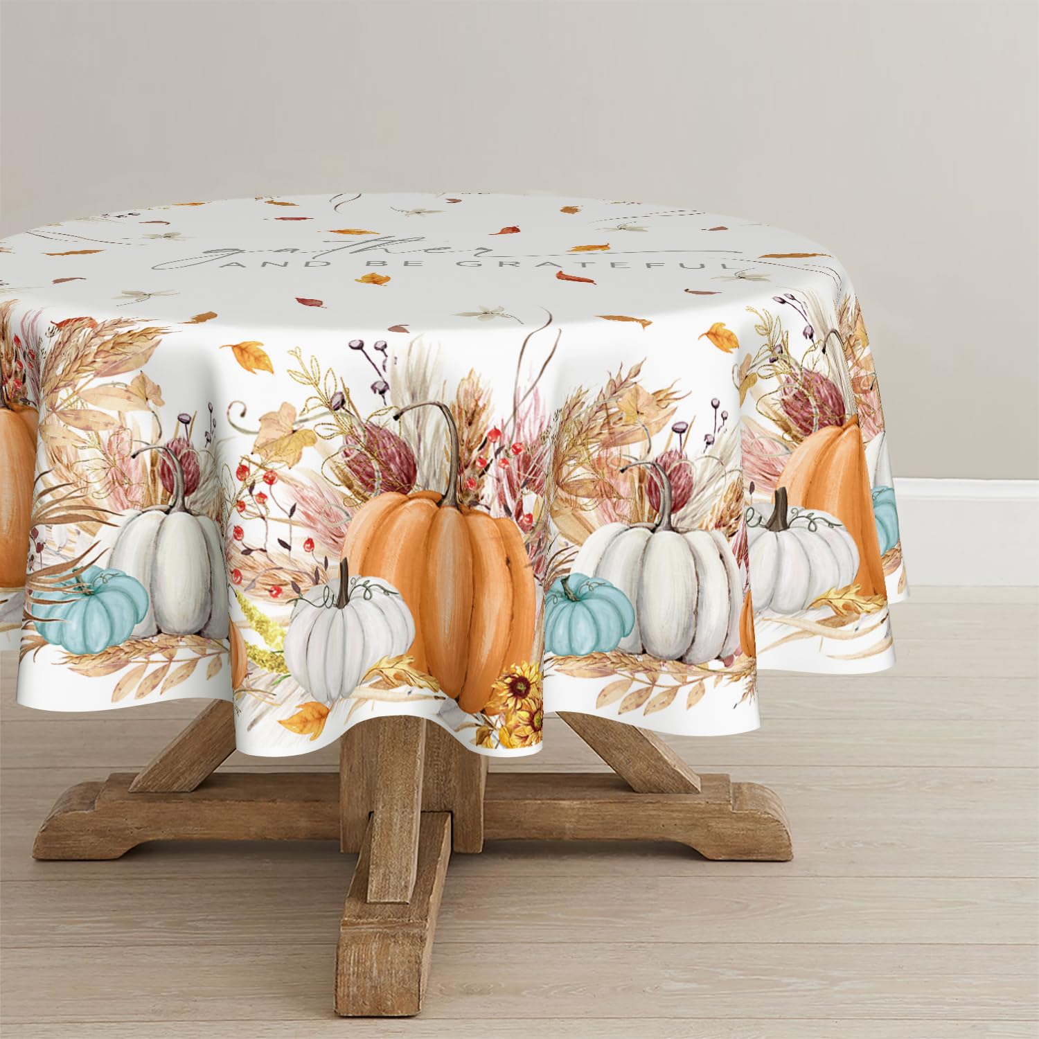 Amazon.com: Horaldaily Fall Tablecloth 70×70 Inch Round, Thanksgiving ...