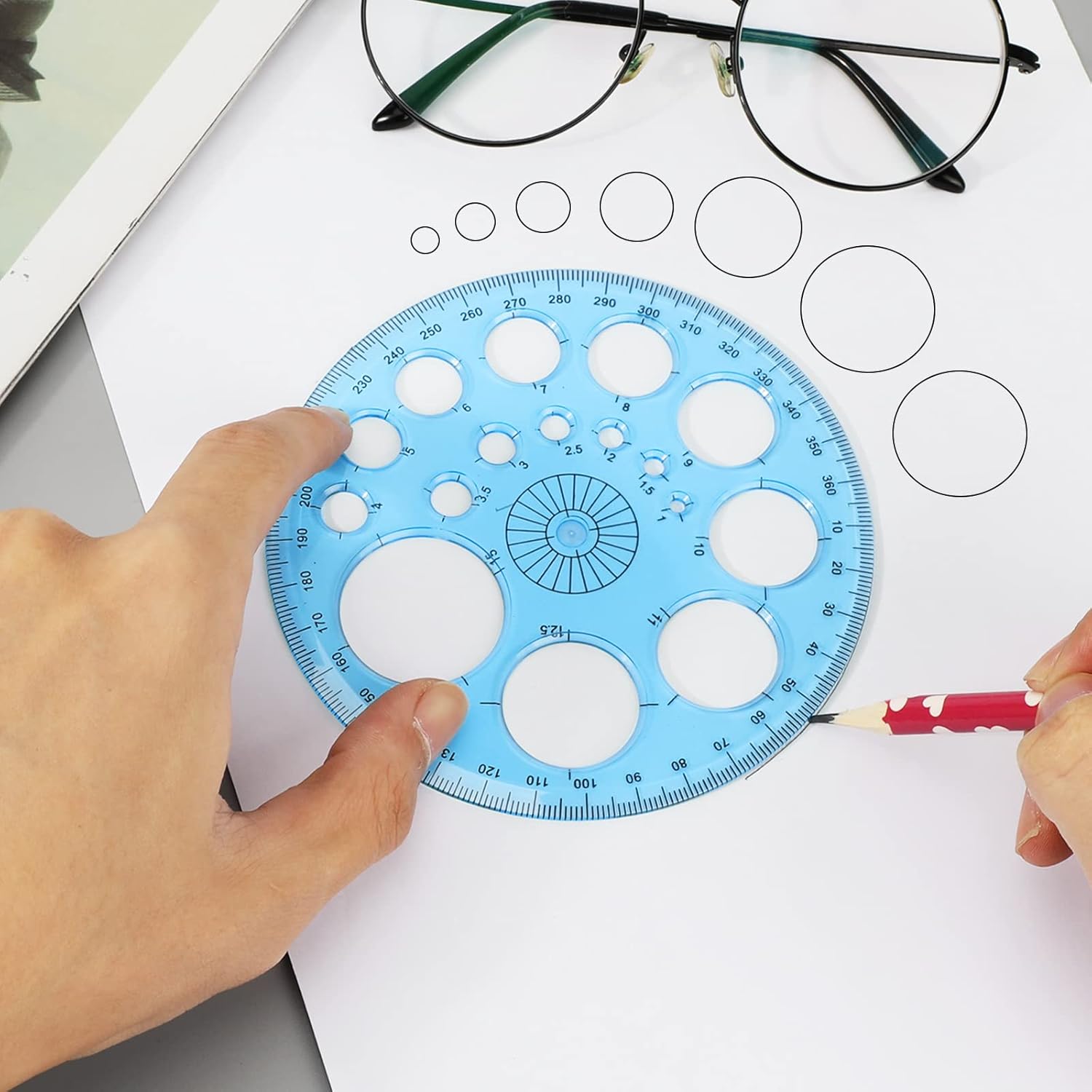 2Pcs Multifunctional Geometric Ruler, Upgraded Drawing Ruler Geometric ...