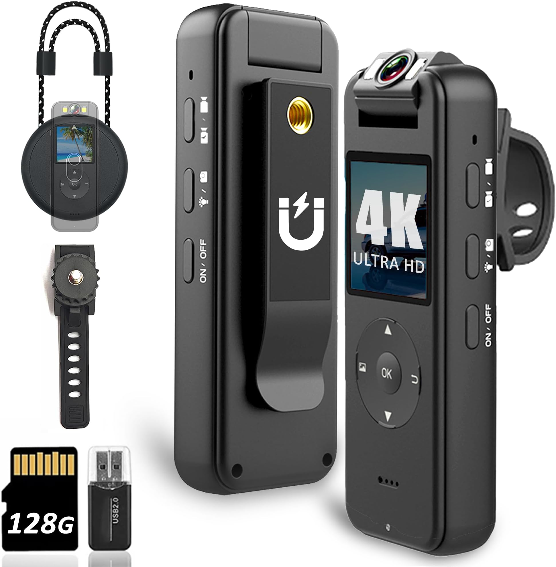 Amazon.com: 【Upgraded】4K Body Camera with Audio & Video Recording ...