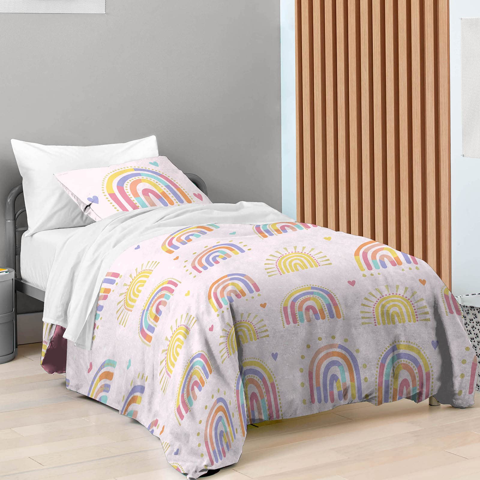 Amazon.com: Saturday Park Doodle Rainbow Twin Duvet Cover & Sham Set - 2 Piece 100% Organic ...