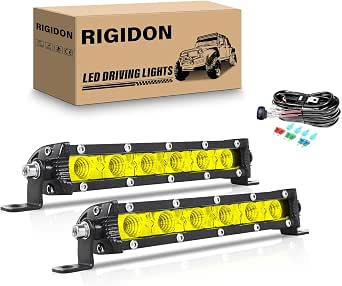 Amazon.com: RIGIDON 2PCS 30W Amber LED Light Bar with Wiring Harness ...