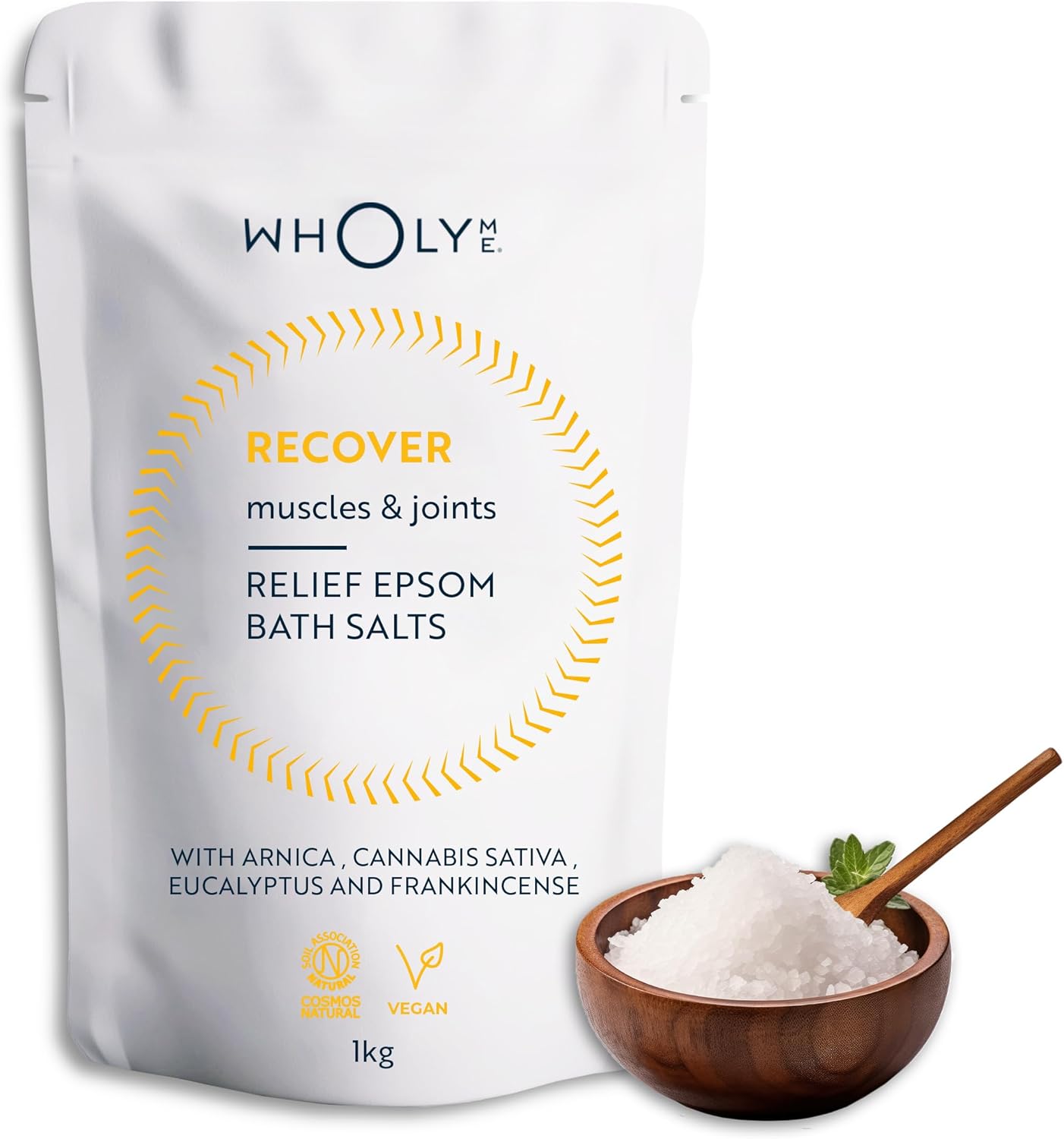 WholyMe Epsom Salt Bath Salts - Natural Bath Soak for Muscle and Joint ...