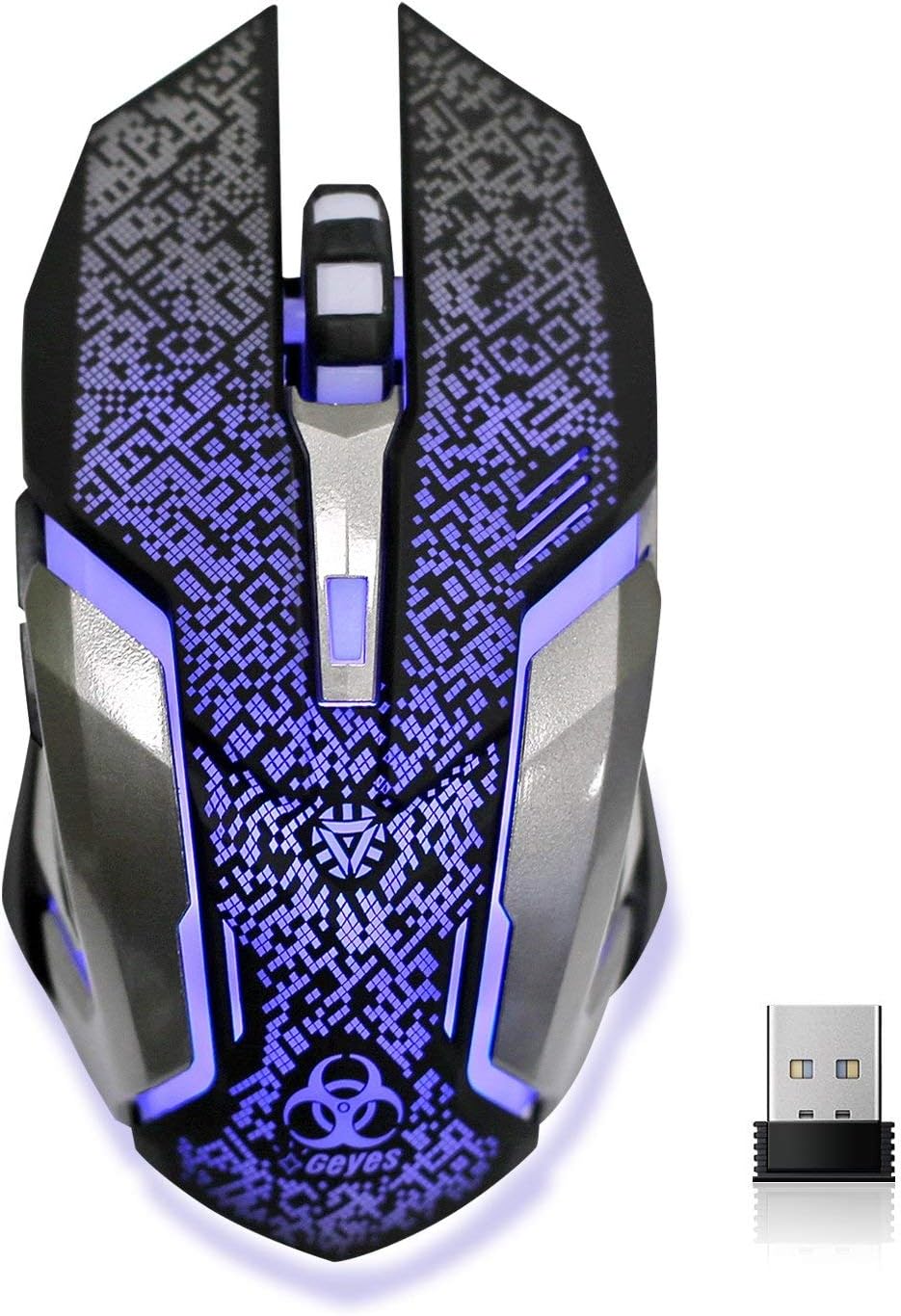 Amazon.com: Wireless Gaming Mouse Honeycomb 2.4G USB Cordless Mouse RGB ...