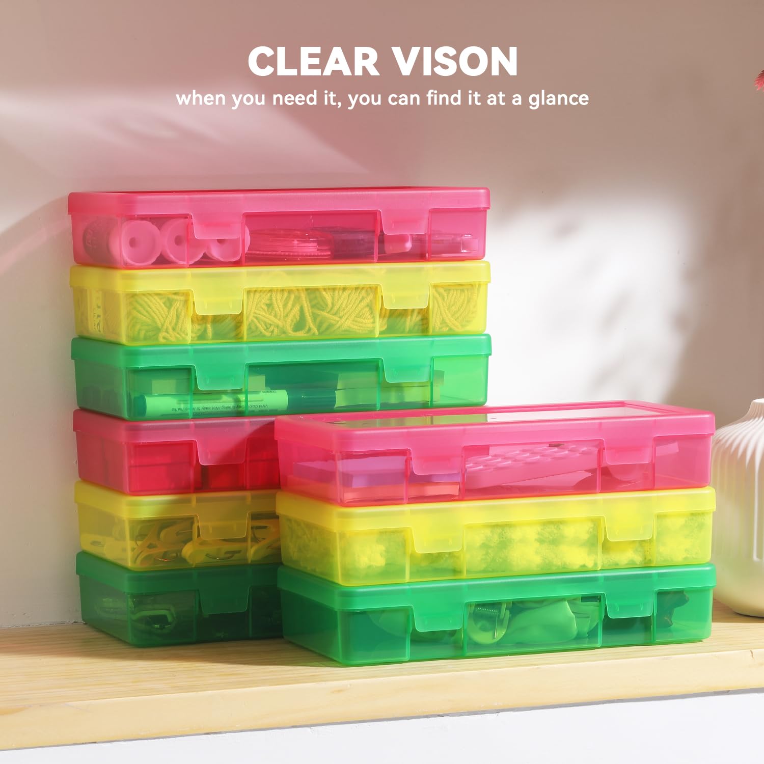 Snapklik.com : 9 Pack Plastic Storage Containers Color Arts & Crafts ...