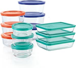 Pyrex Simply Store Glass Food Storage Container Set with Lid ...