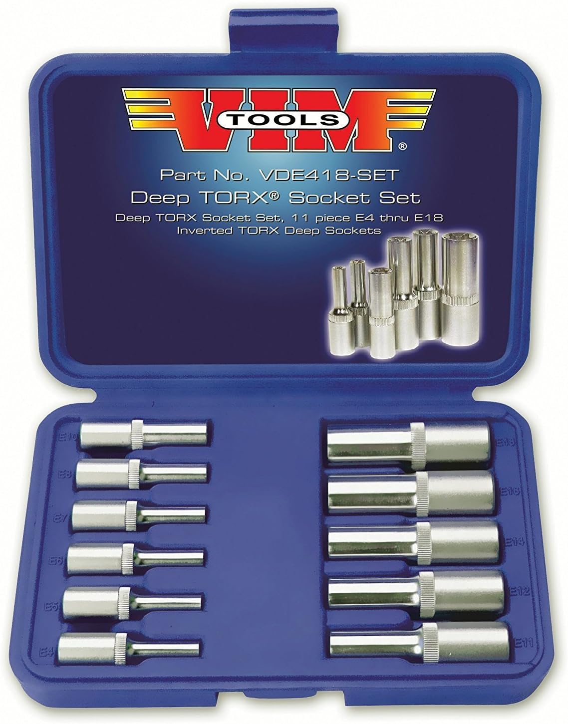 Amazon.com: VIM Tools VDE418 11-Piece Deep Torx Socket Set : Tools ...
