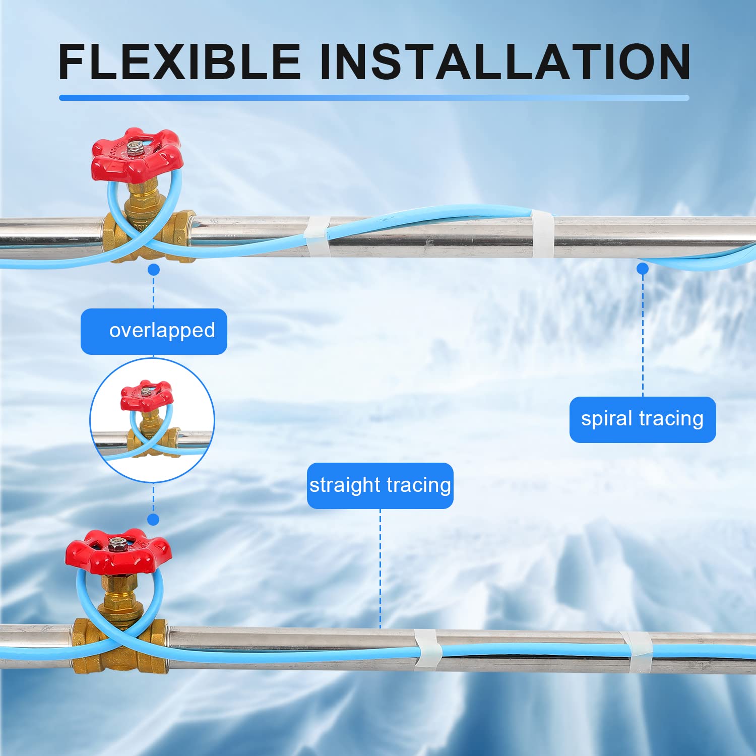 Snapklik.com : 5JHSF 120Ft Heat Trace Cable For Pipes, Self Regulating ...