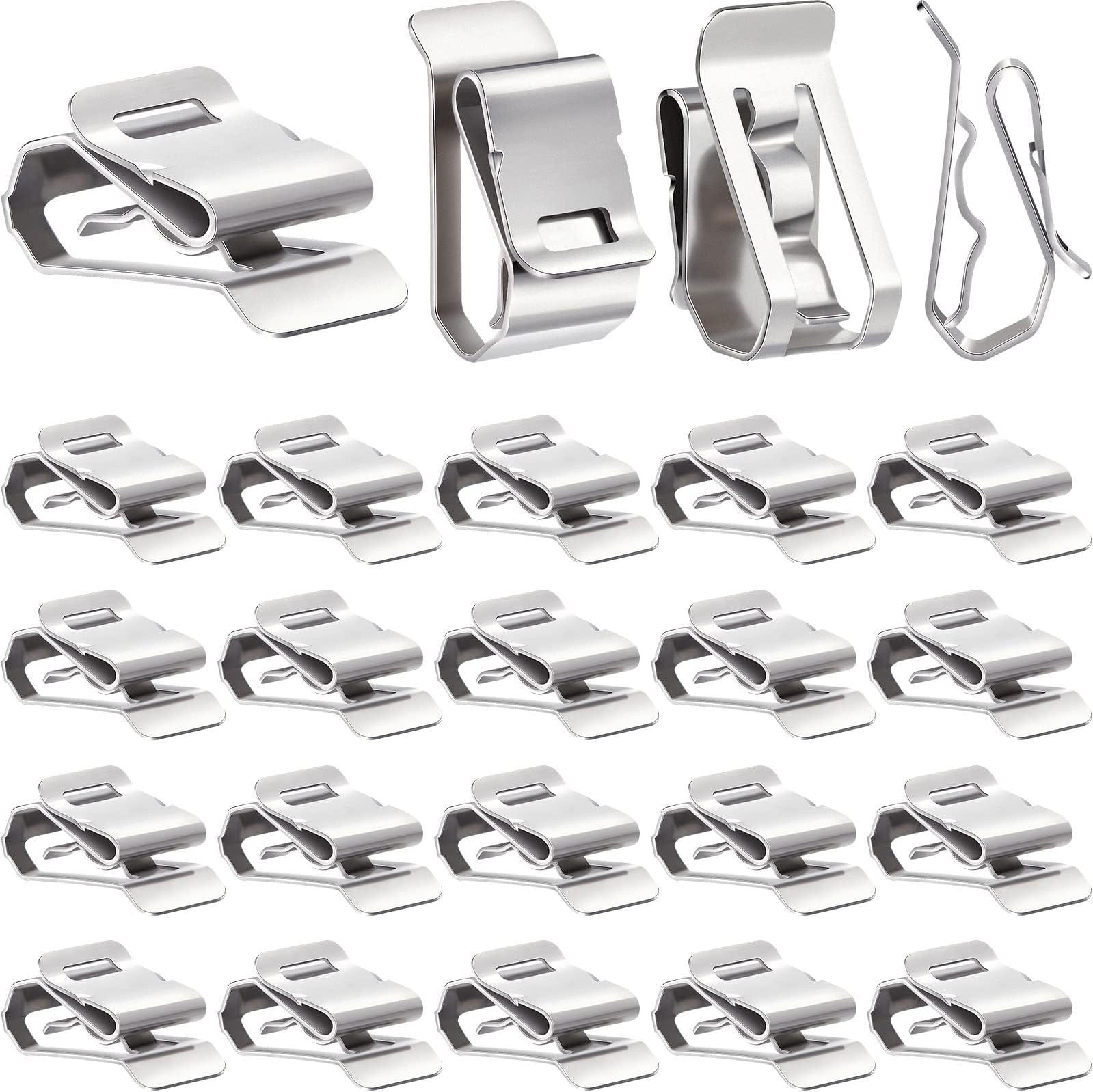Amazon.com: 100 Pcs Stainless Steel Cable Clips S Clip Metal Trailer ...