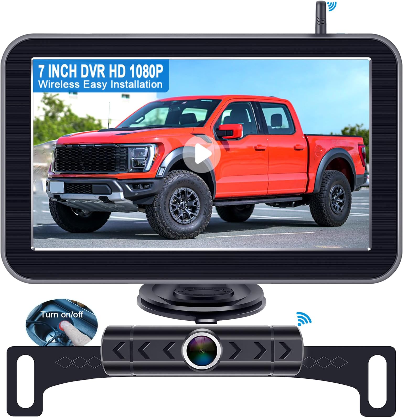 Amazon.com: Wireless Backup Camera for Truck 7 Inch Monitor HD 2K Front ...