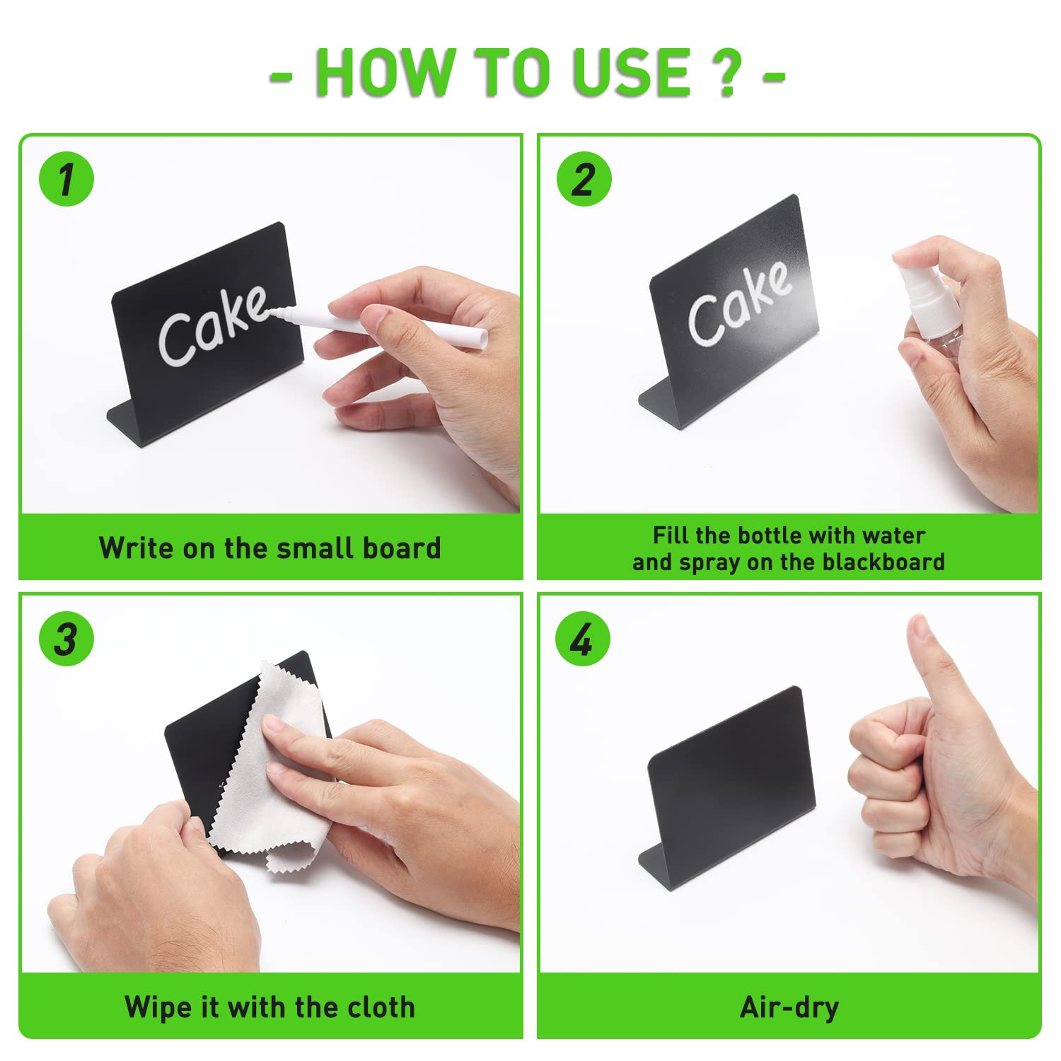 Snapklik.com : 20 Pack Mini Chalkboard Signs For Chalk Sign, Food ...