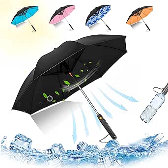 Amazon.com : 3 in 1 Umbrella with Fan, Portable Misting Fan Umbrella ...