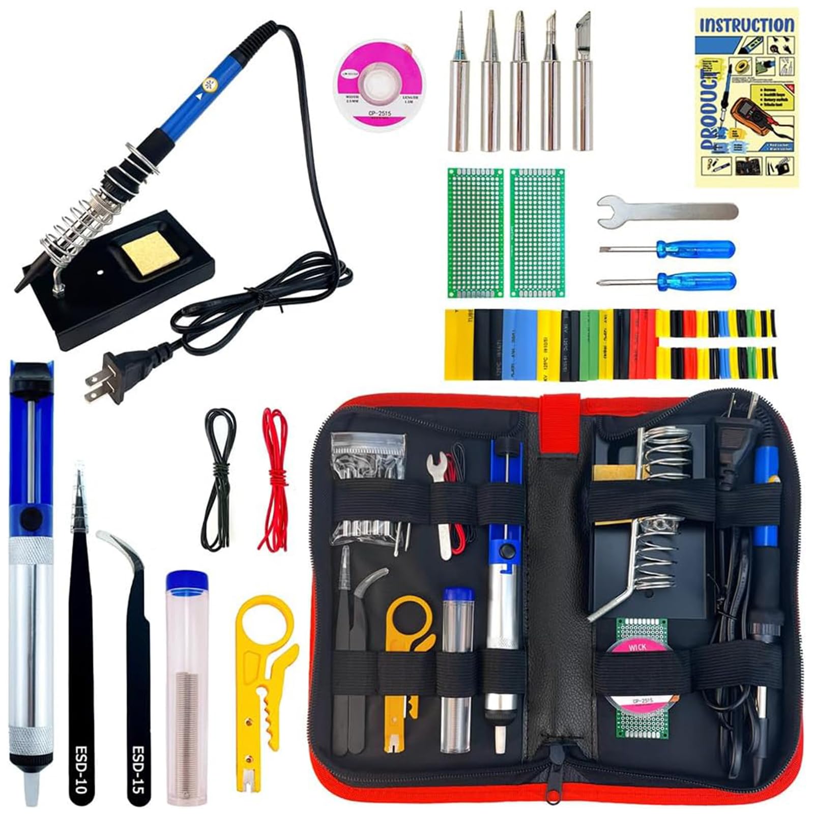 Soldering Iron Kit,AnnuoYi 60W Adjustable Temperature Welding Tool,5pcs ...