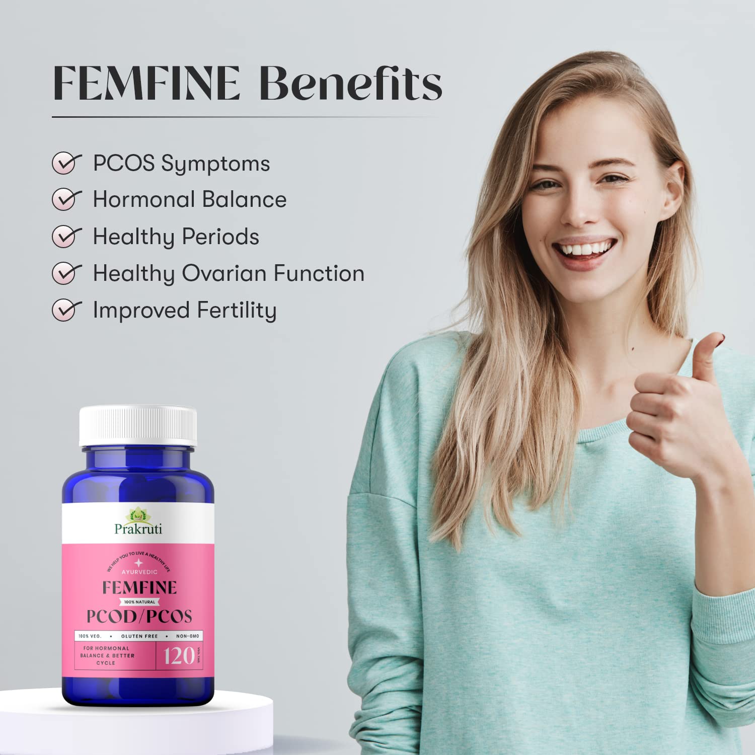 Buy Prakruti Femfine For PCOD & PCOS Management Tablets | Nutraceutical ...