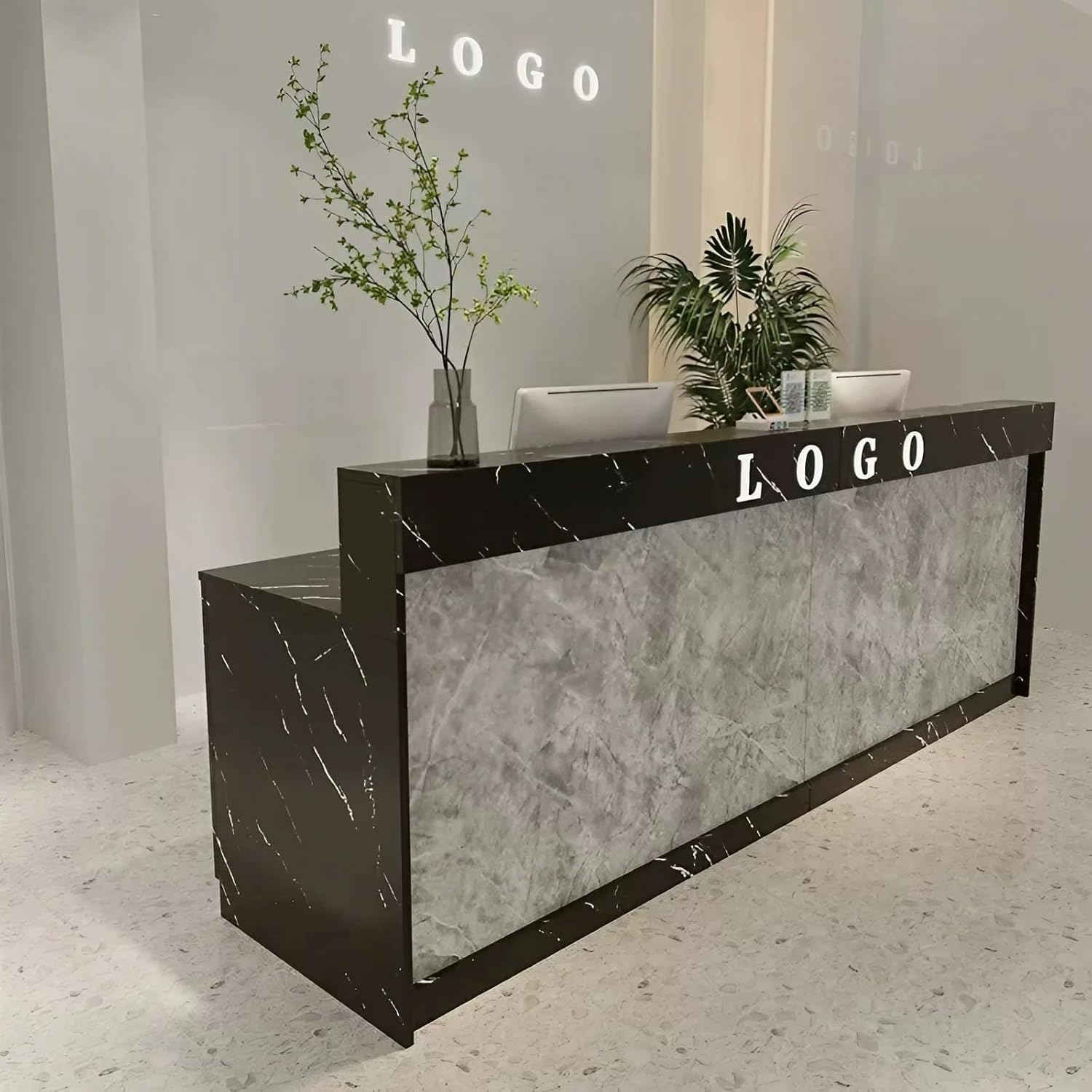 Amazon.com: KAGUYASU Reception Counter, Stylish Large Capacity Storage ...