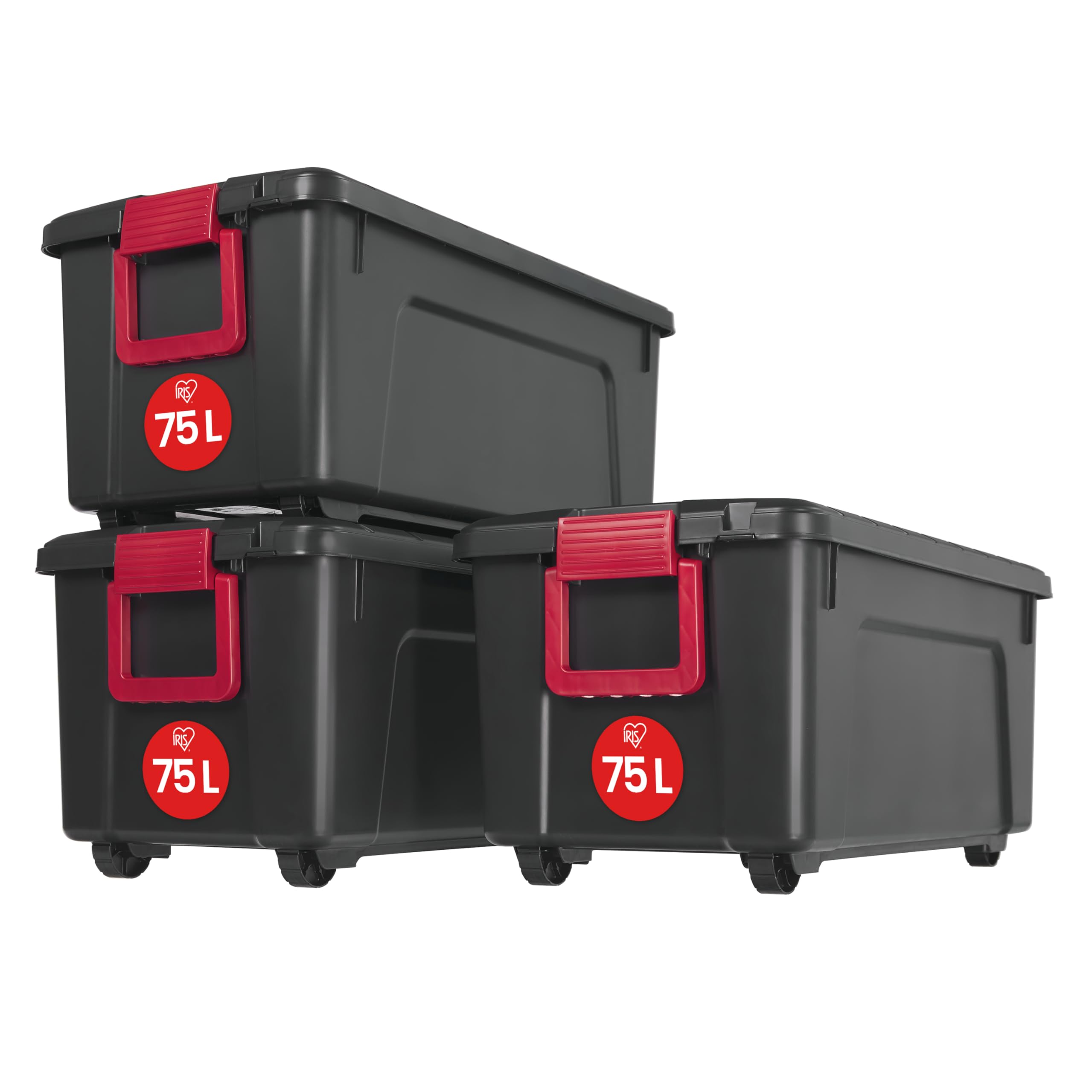 Iris Ohyama, Large Storage Boxes with Lids, Garage Storage Boxes ...