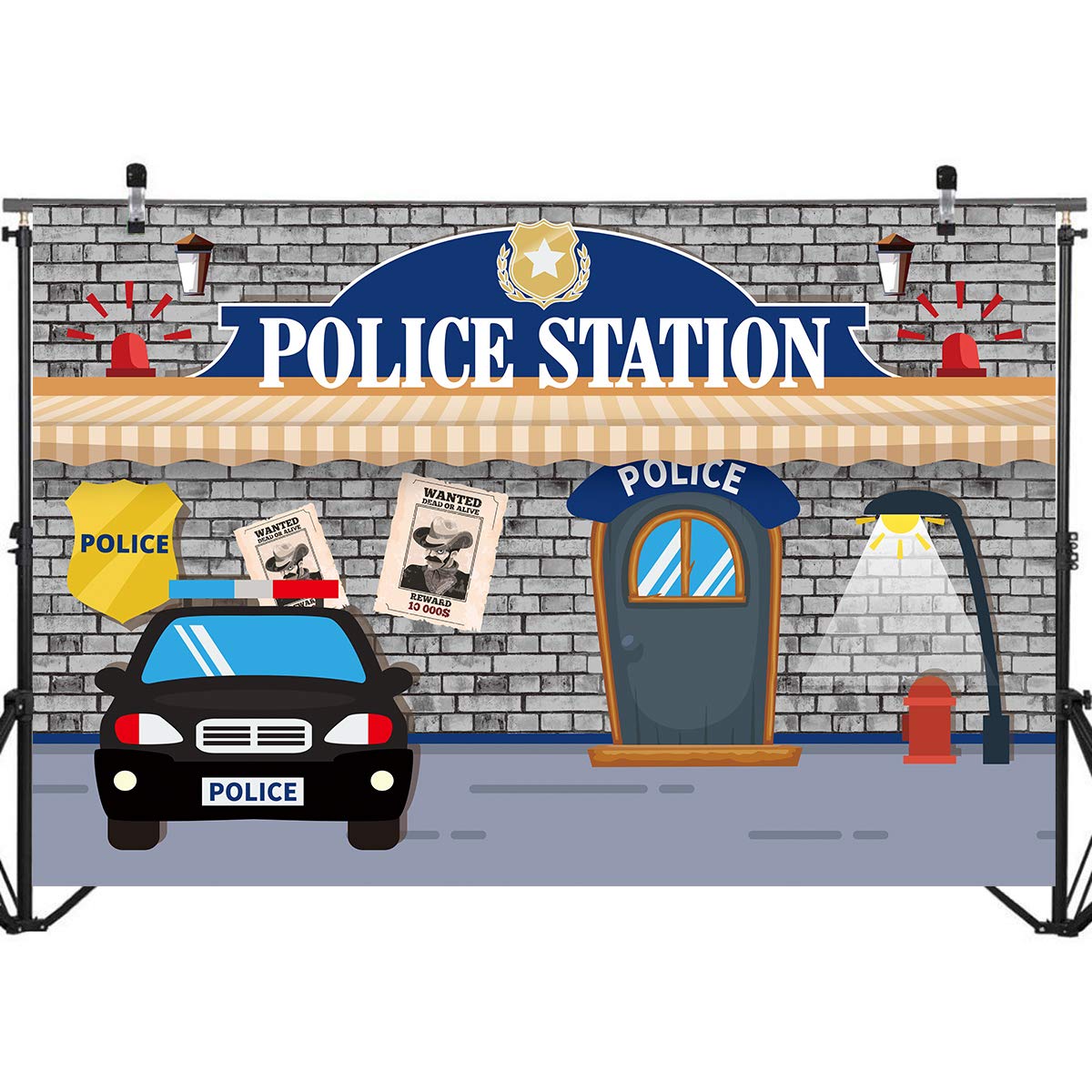 Aakihi Police Theme Happy Birthday Backdrop Banner Decorations Police ...