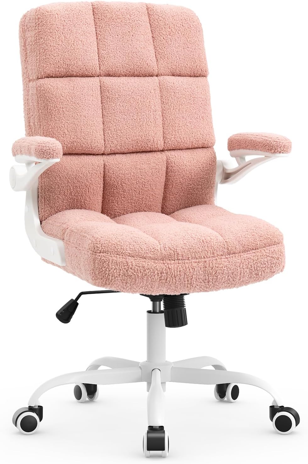 Amazon.com: YAMASORO Home Office Desk Chairs Teddy Velvet Pink Office ...