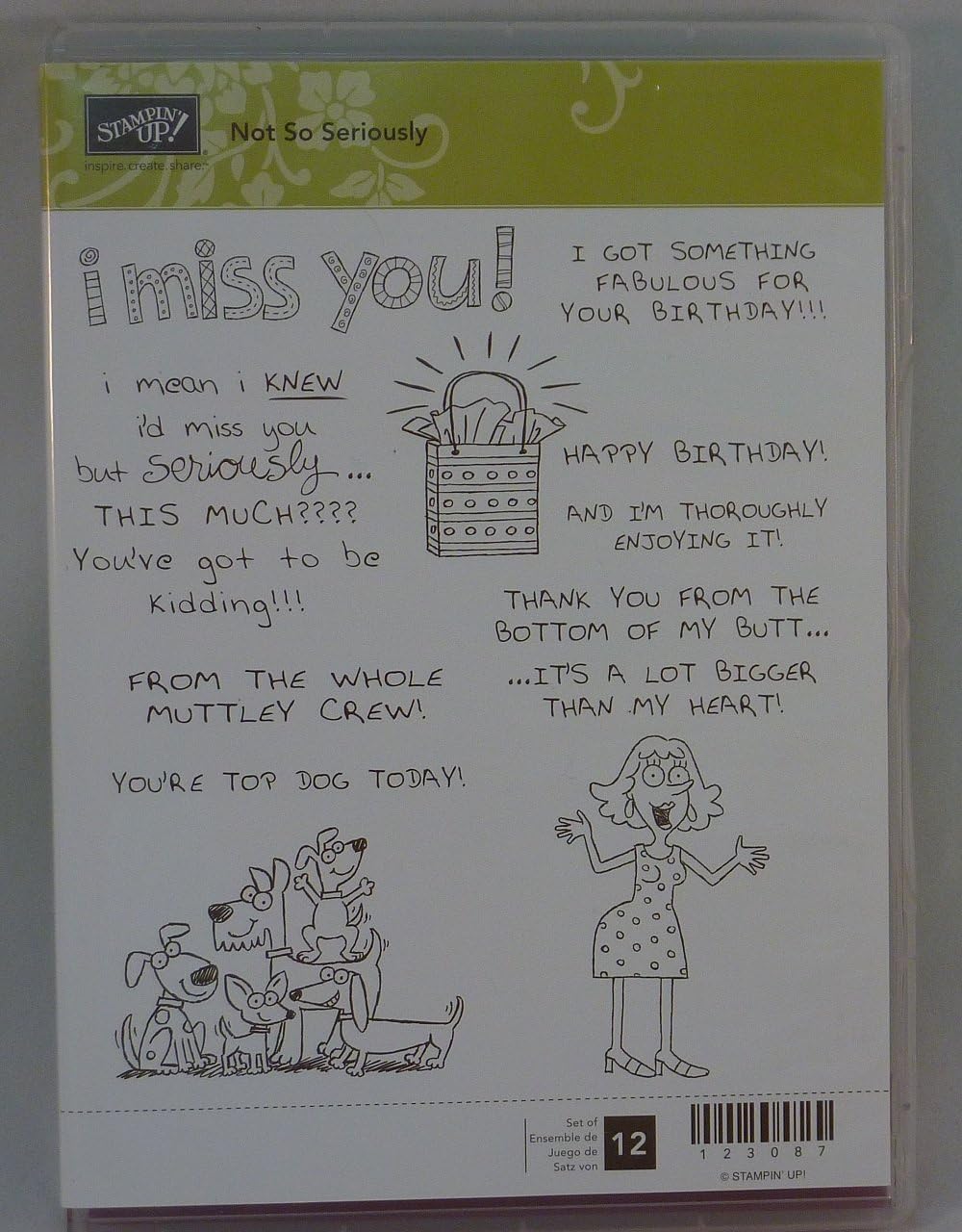 Amazon.com: Stampin' Up! NOT SO SERIOUSLY Set of 12 Decorative Rubber ...