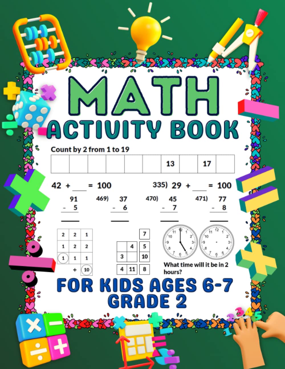 Math Activity Book Grade 2: Math Workbook for Kids Ages 6-7 | Counting ...