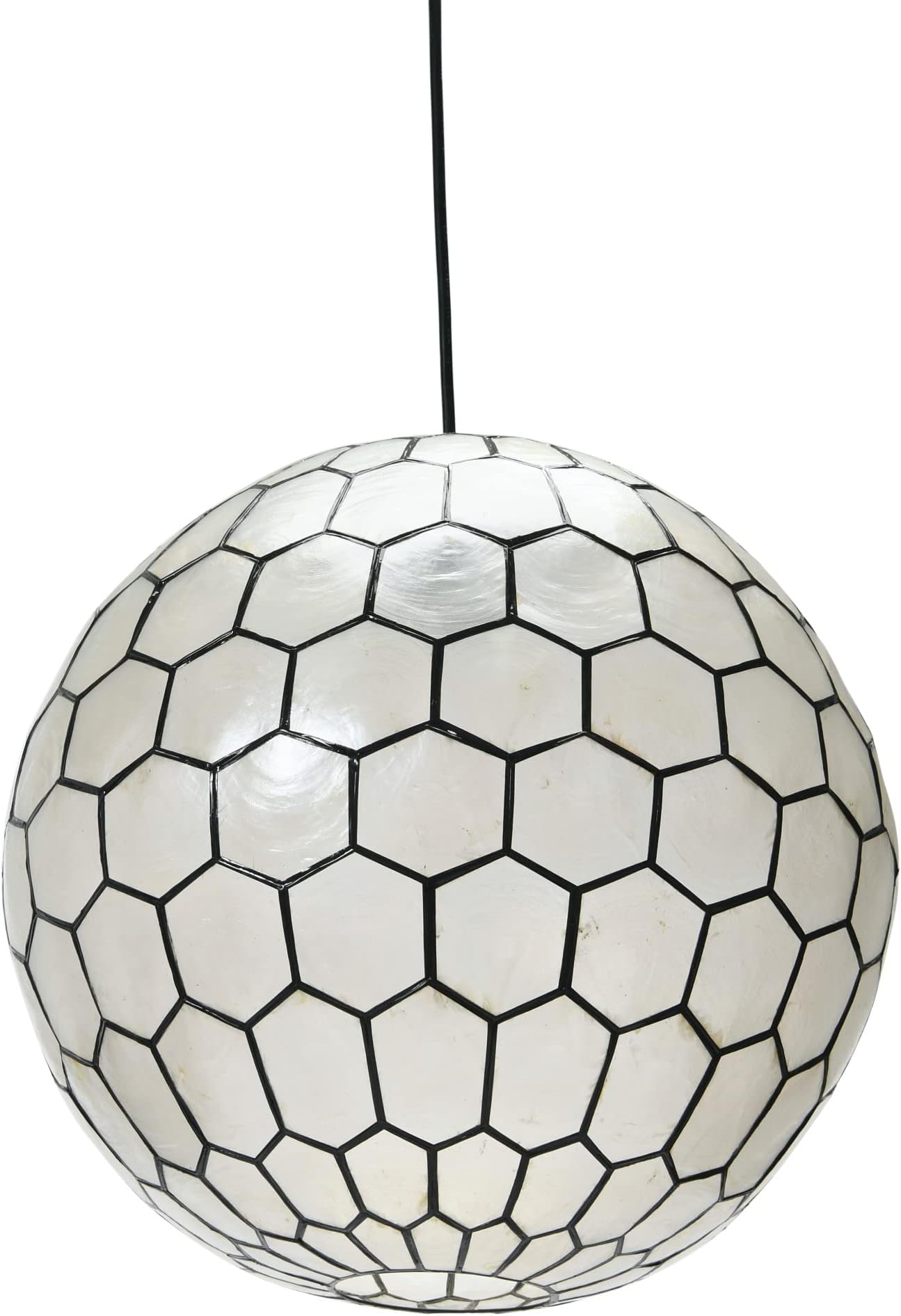 Creative Co-Op EC0911 Capiz Honeycomb Ceiling Light Pendant, Black ...