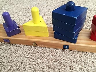 Amazon.com: Melissa & Doug Stack and Sort Board - Wooden Educational Toy for age 2+ years With ...