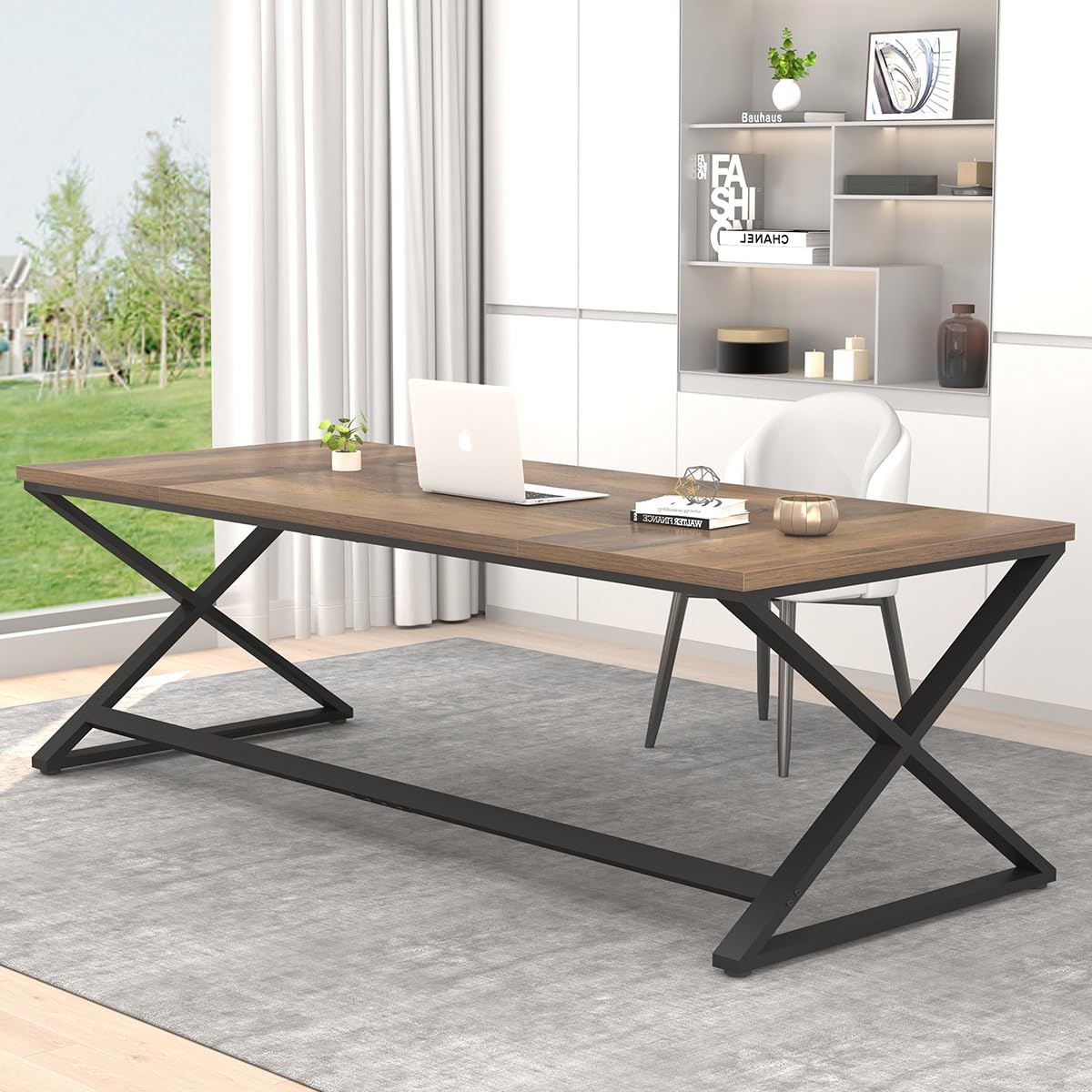 Amazon.com: IBF Wood Large Computer Desk, 70.8” Long Home Office Desk ...