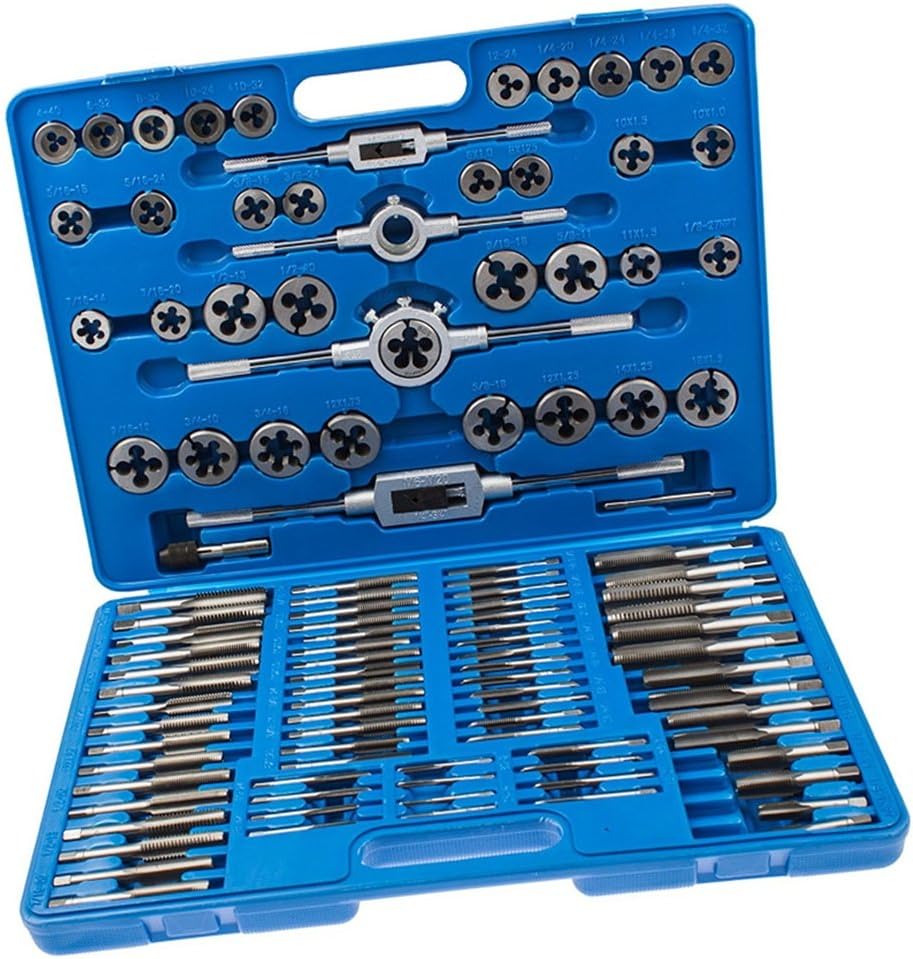 MCTECH 110 pcs Tap and Die Set M2 M4 M5 M6 M8 M10 M12 M13 M14 M15 M16 ...