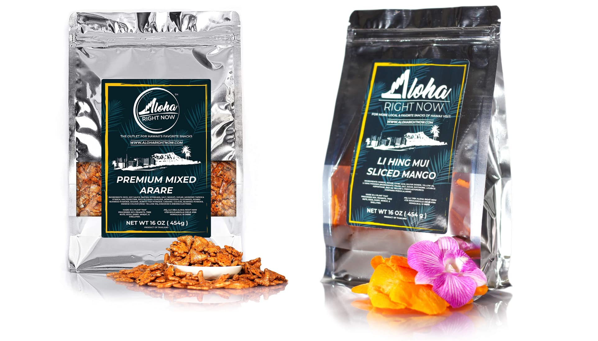 Buy Aloha Right Now Premium Mixed Arare Rice Crackers Mochi Crunch ...