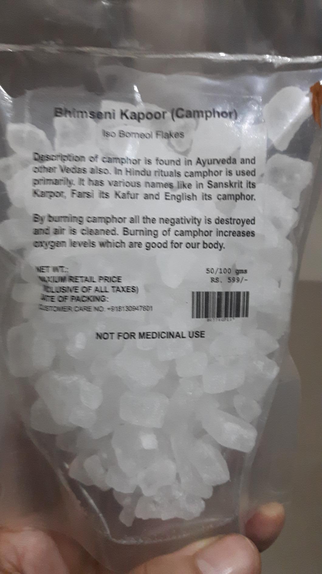 Brij Sugandha Grade A Natural Organic Green Camphor/Karpur/Pachcha ...