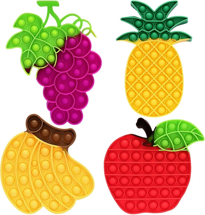 Amazon.com: 4 PCS Fruit Fidget Push, Silicone Push Bubble Fidget ...